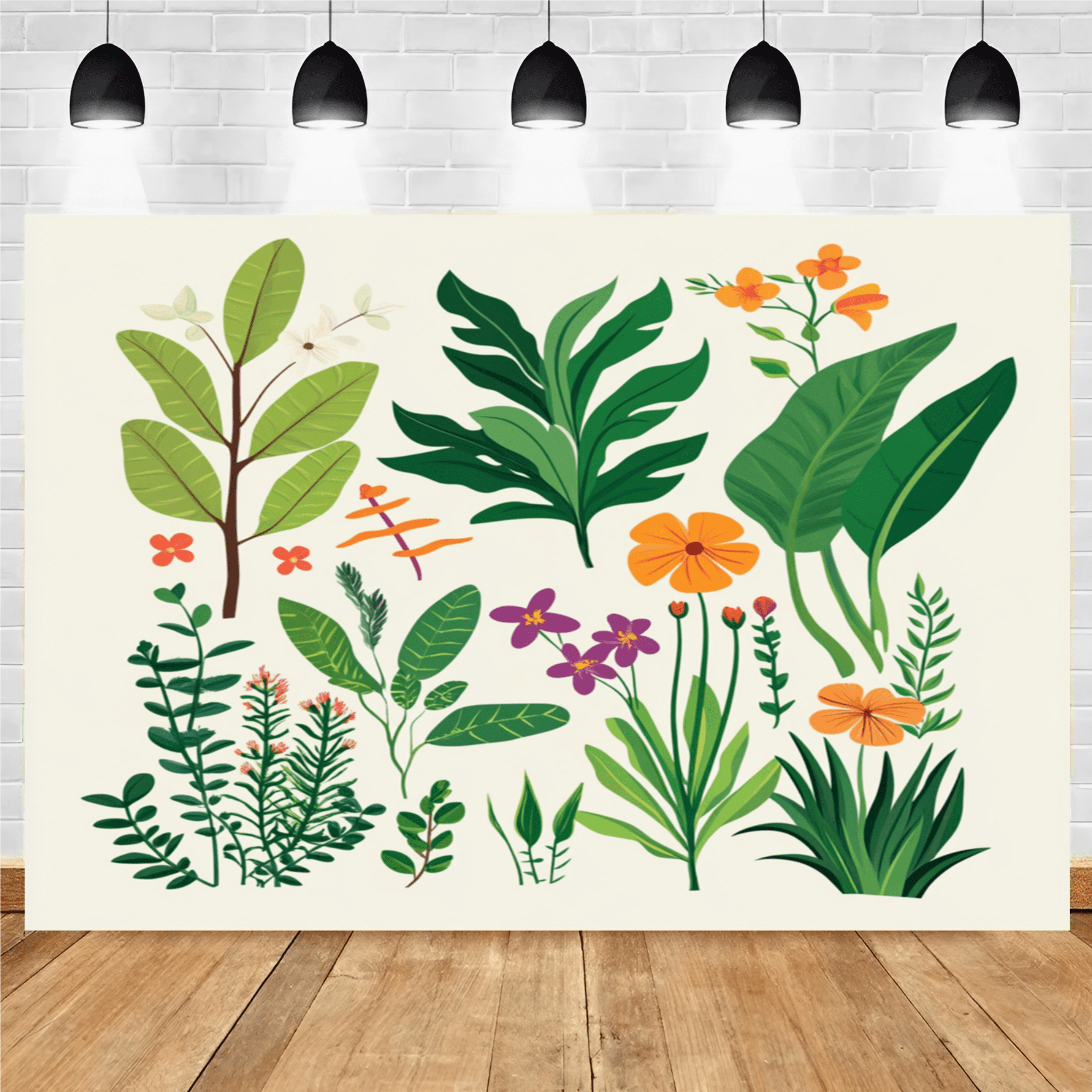 Colorful Tropical Floral Pattern Natural Scenic Backdrops Summer ...