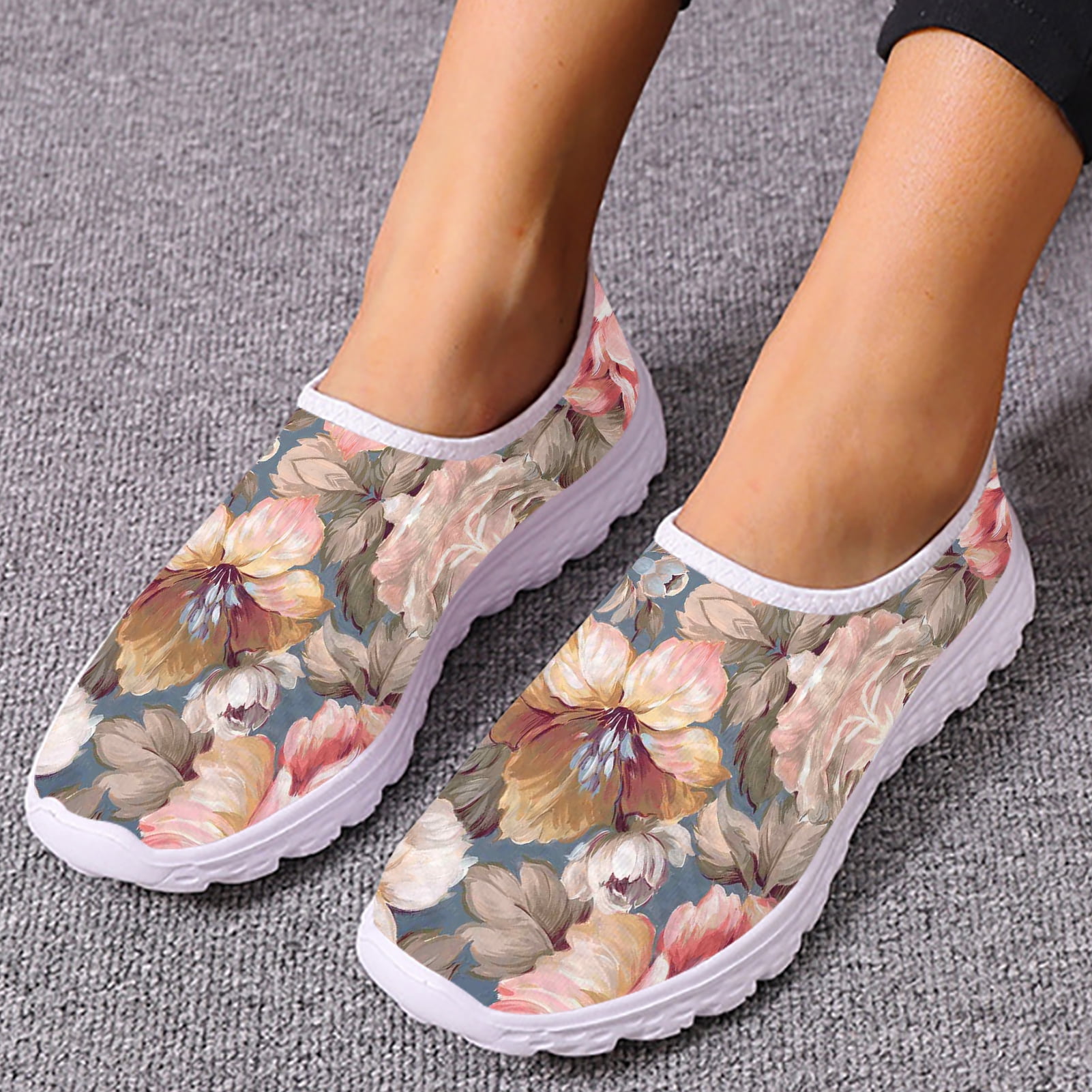 Colorful Tropical Flower With Bird of Paradise Painting Flat Shoes for ...
