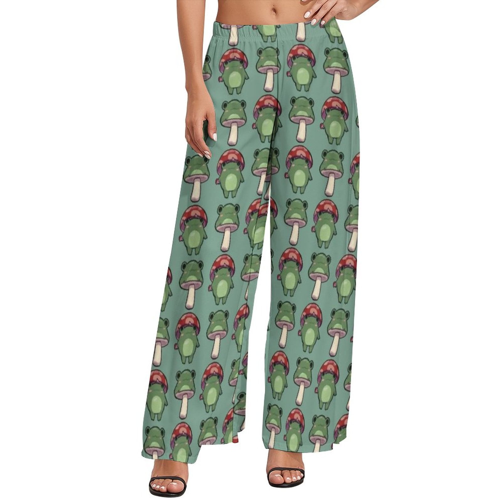 Colorful Tropical Frogs Pants Forg Funny Wildlife Designs High Waisted ...