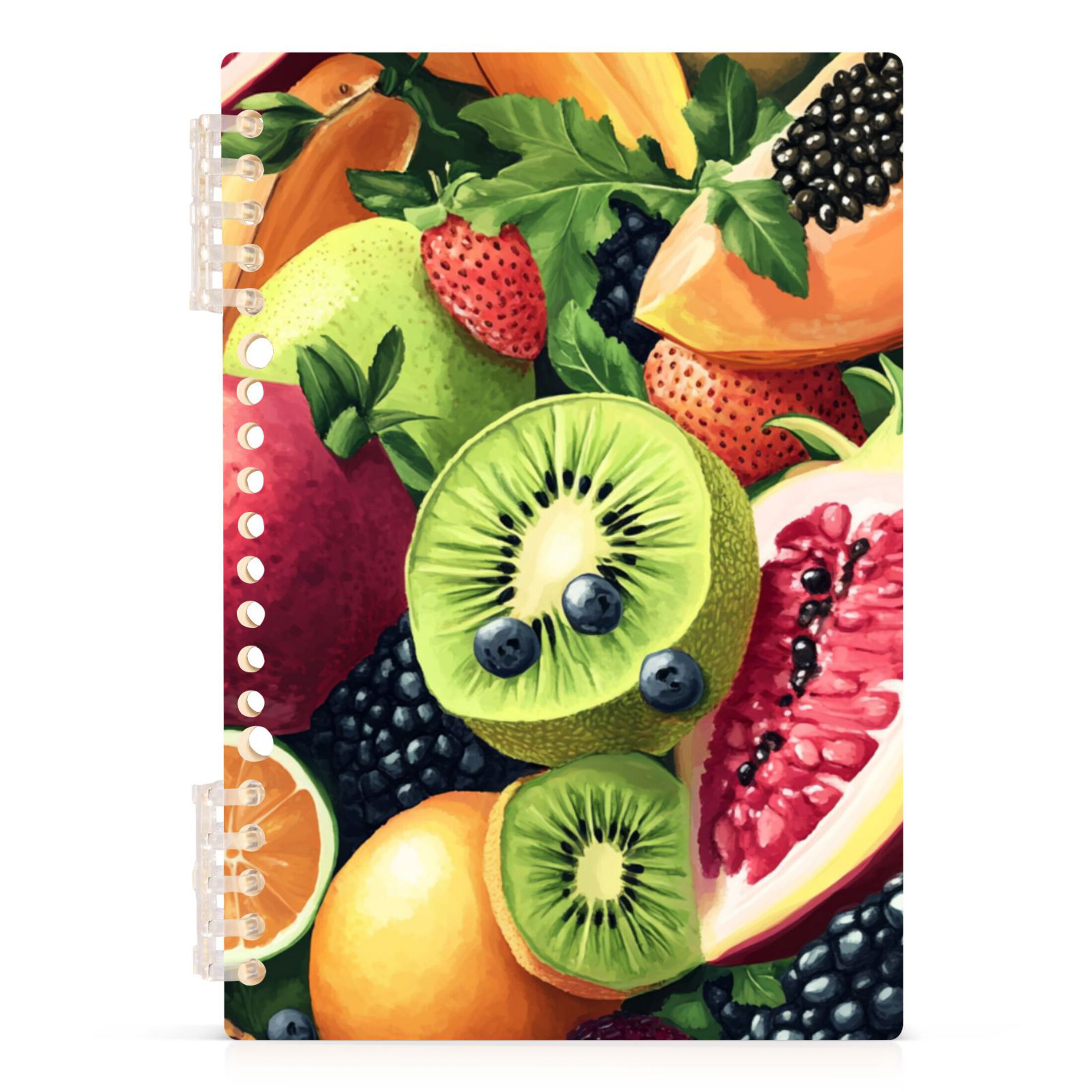 Colorful Tropical Fruit Lined Spiral Journal Notebook 60 Pages A5 ...
