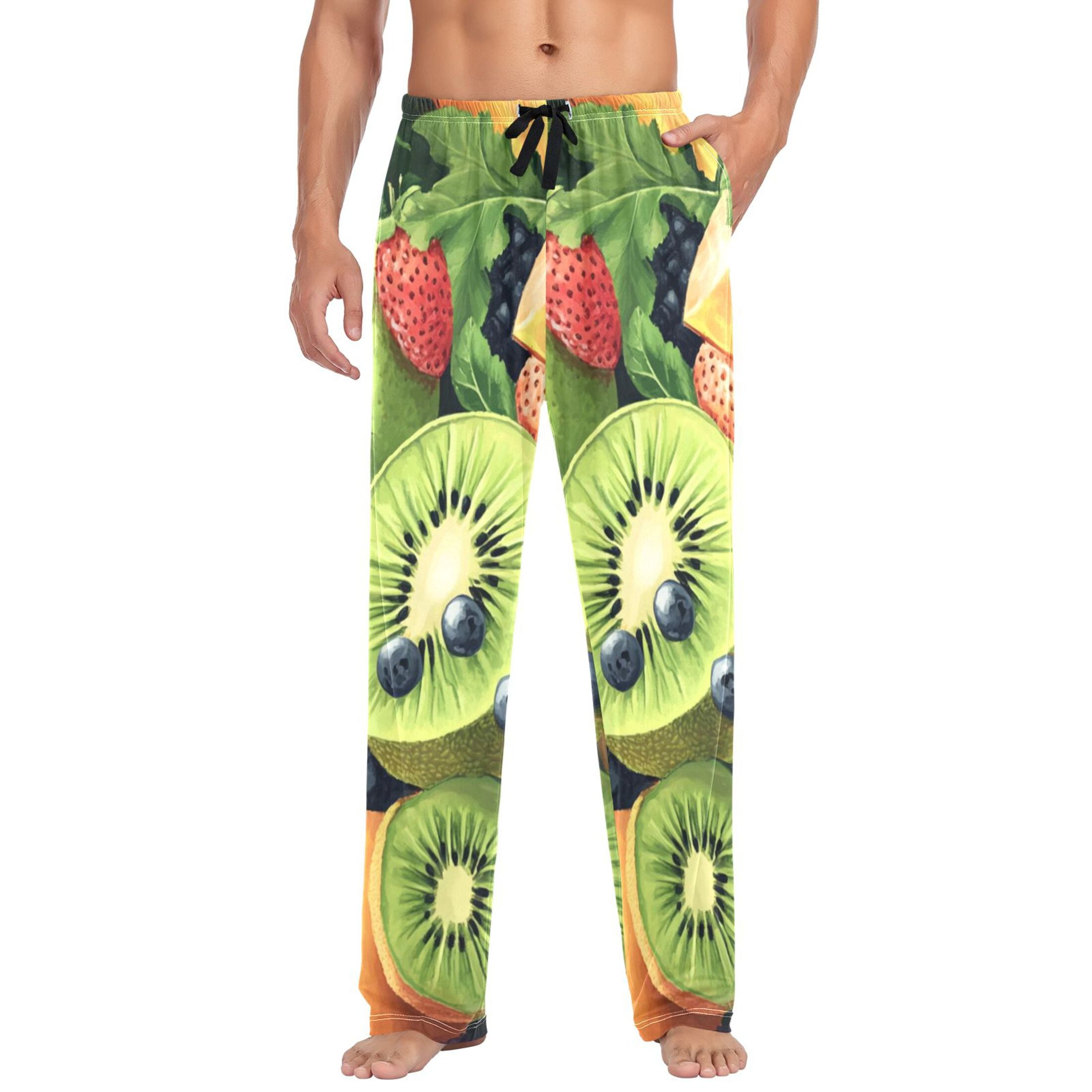 Colorful Tropical Fruit Mens Cotton Pajama Pant Sleep and Lounge ...