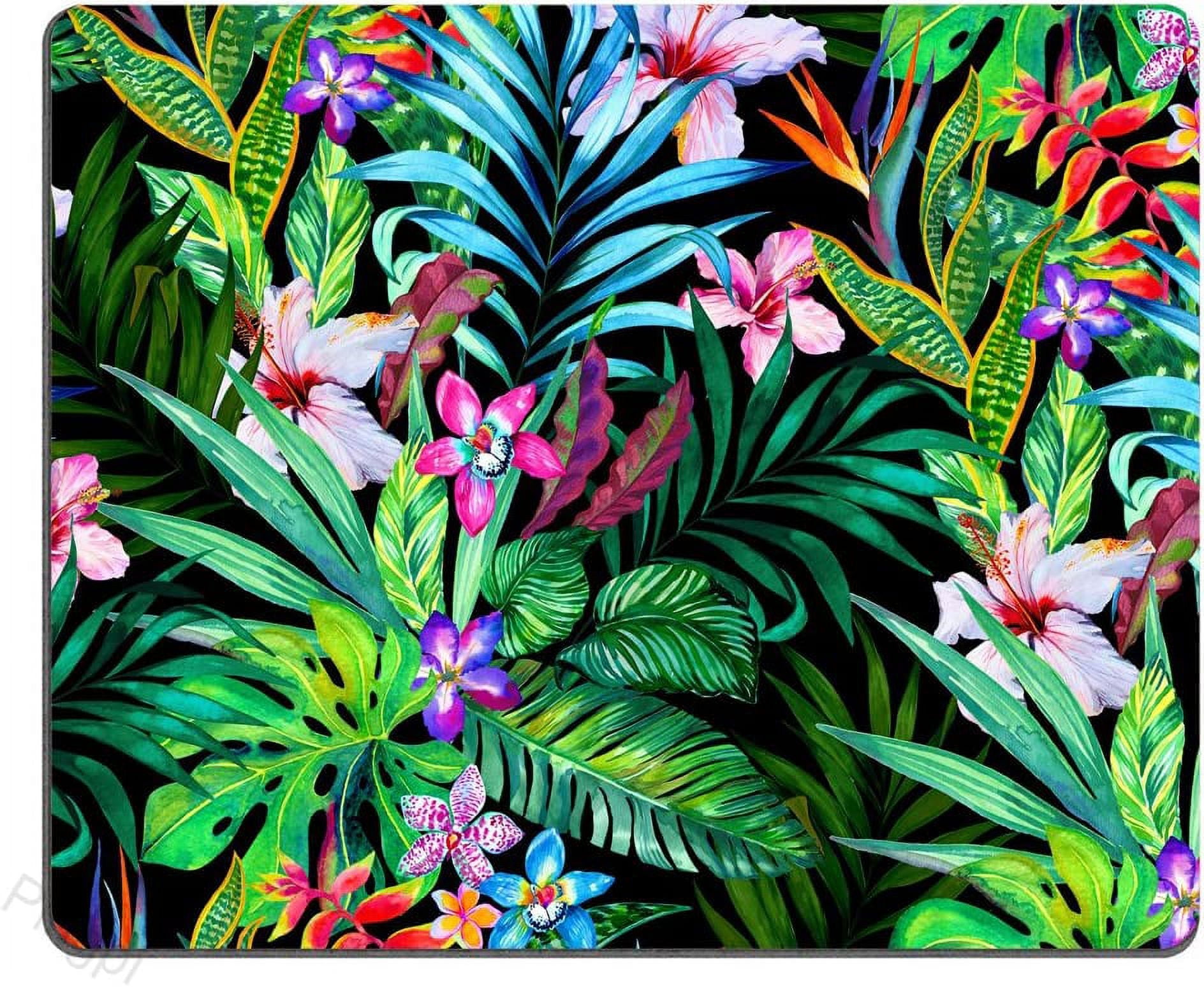 Colorful Tropical Leaf Mousepad Mat - Beautiful Design - Leaves Pink ...
