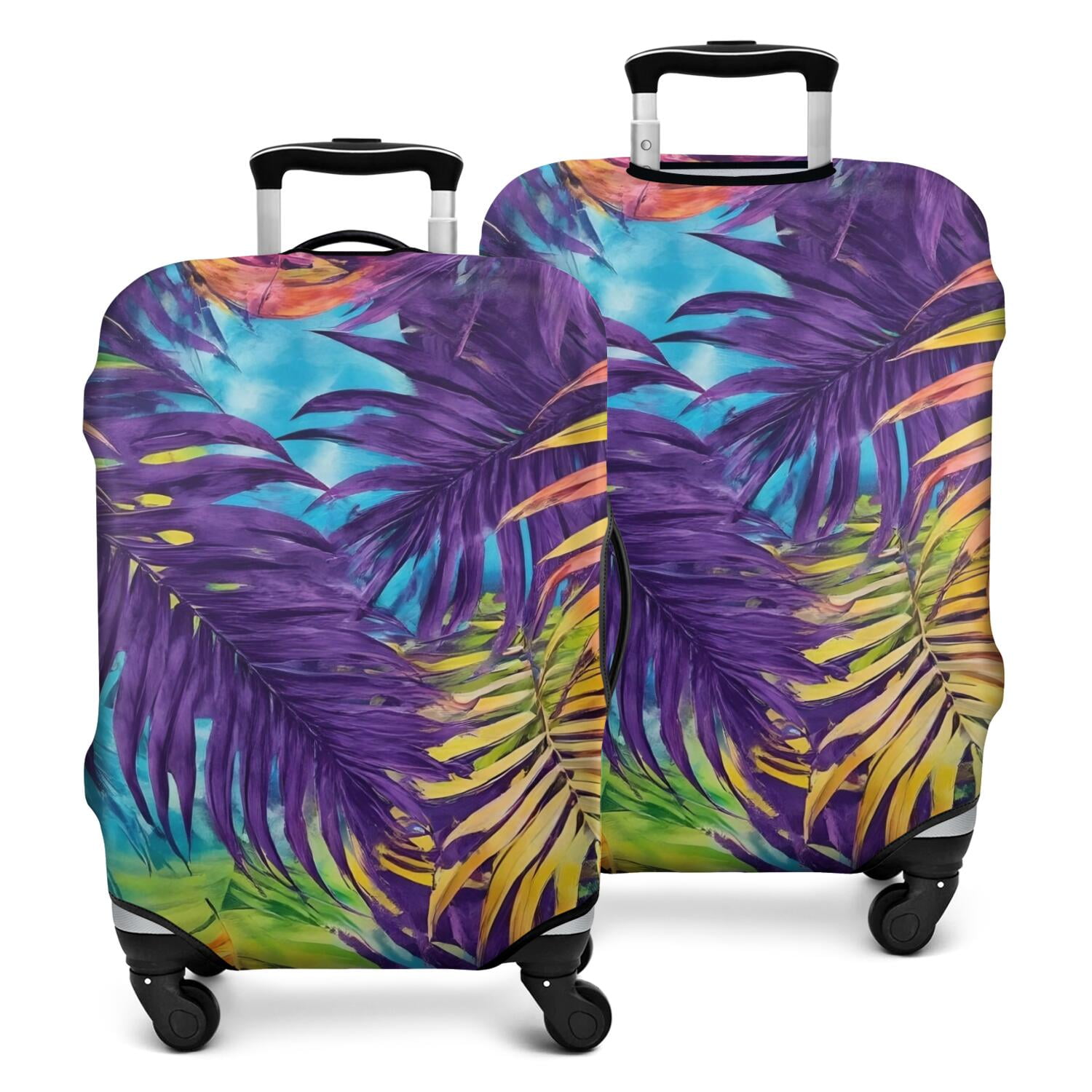 Colorful Tropical Leaf Pattern Luggage Cover Fashion Suitcase Cover ...
