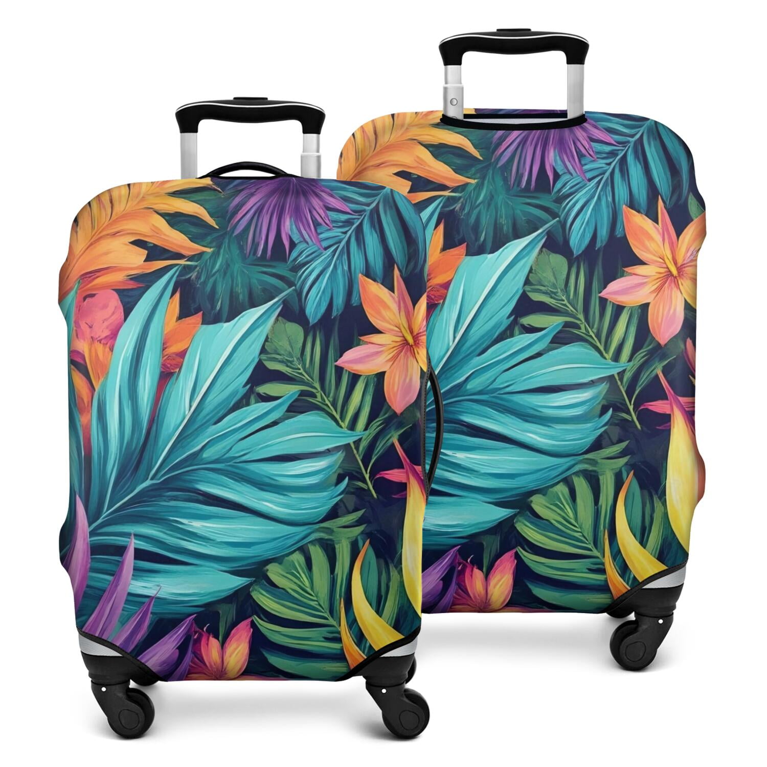 Colorful Tropical Leaf Pattern Luggage Cover Fashion Suitcase Cover ...