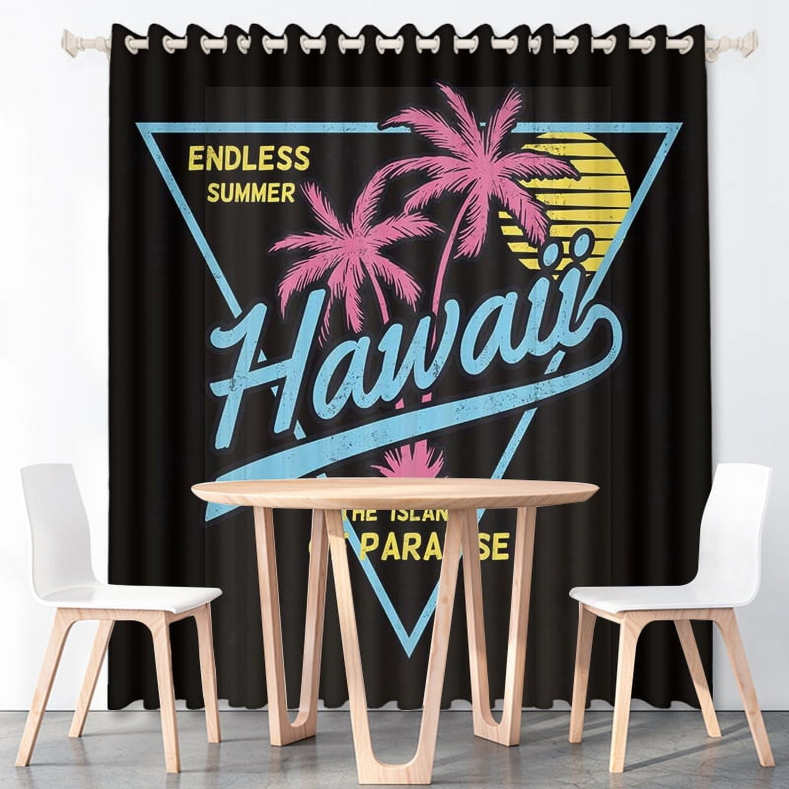 Colorful Tropical Palm Tree Print Door Curtains Privacy Closet Curtain ...