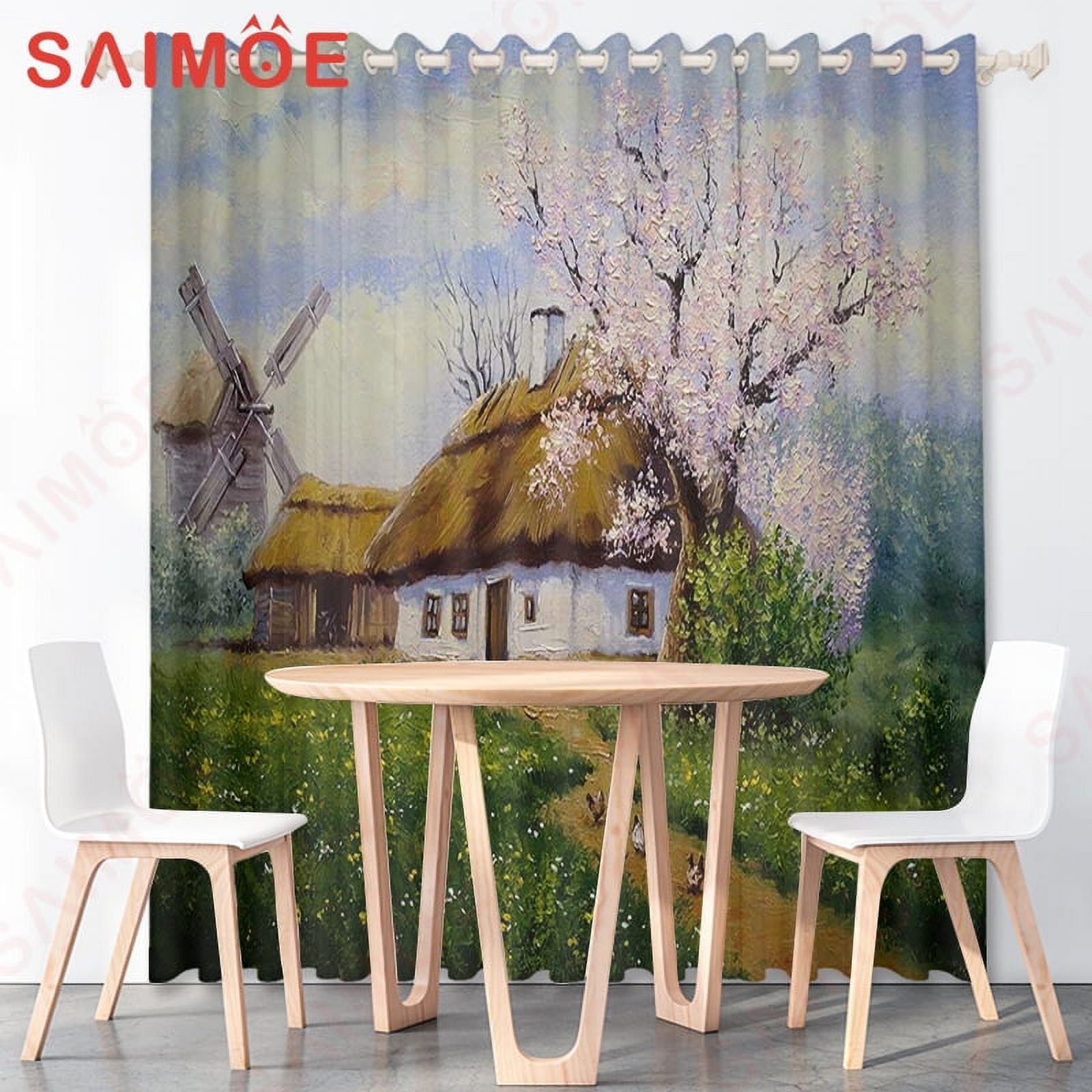 Colorful Tropical Palm Tree Print Door Curtains Privacy Closet Curtain ...