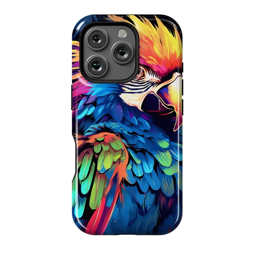 Colorful Tropical Parrot Jungle Bird Phone Case with iPhone 17 to 11 ...