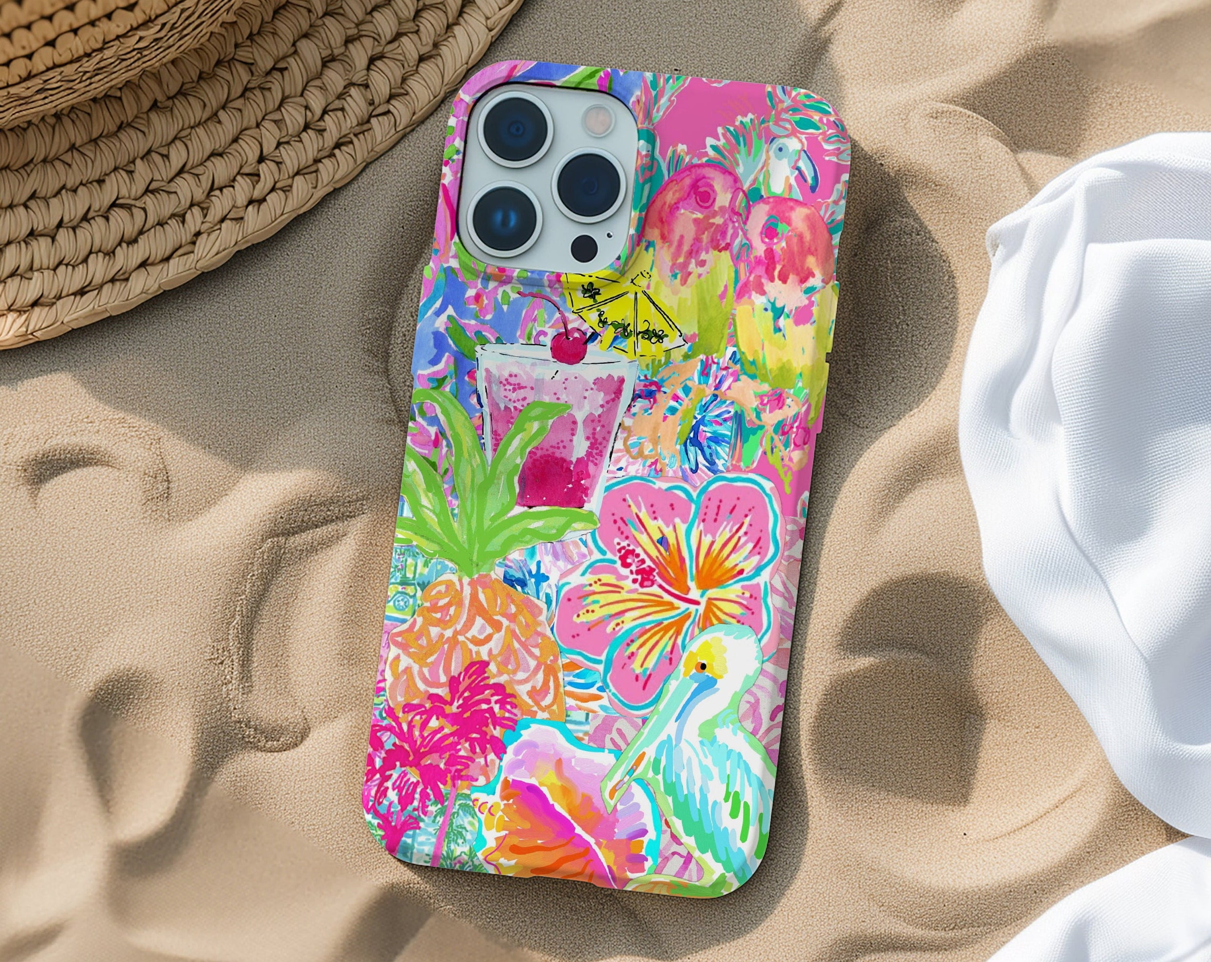 Colorful Tropical Summer Collage Bright Vacation Art Case for iPhone 17 ...