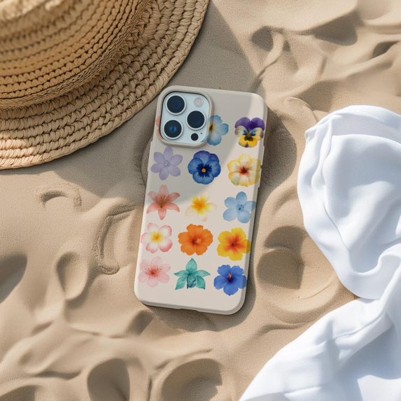 Colorful Tropical Watercolor Floral Phone Case for iPhone 11 12 13 14 ...