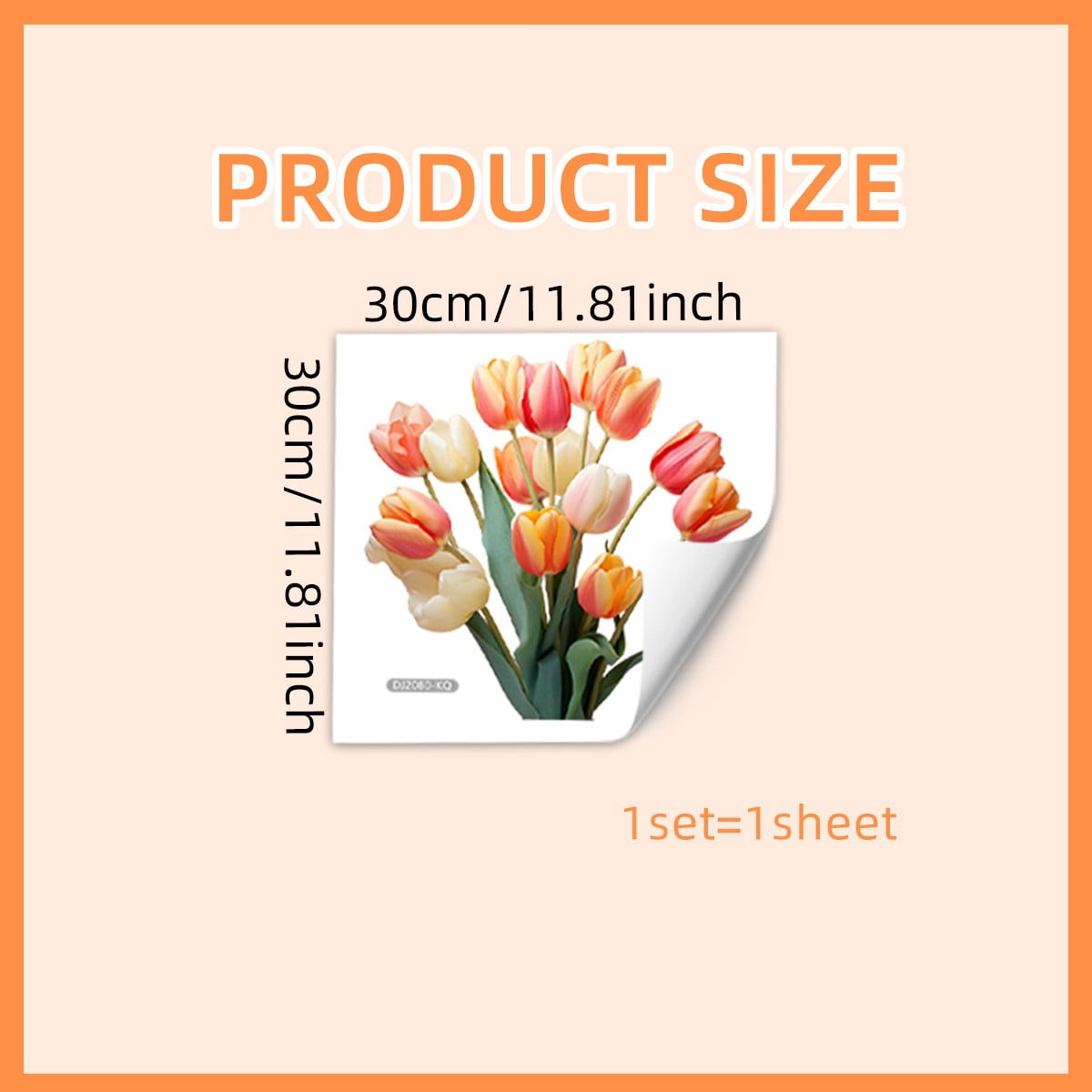 Colorful Tulip Bouquet Static Cling Window Decal Double Sided Removable ...