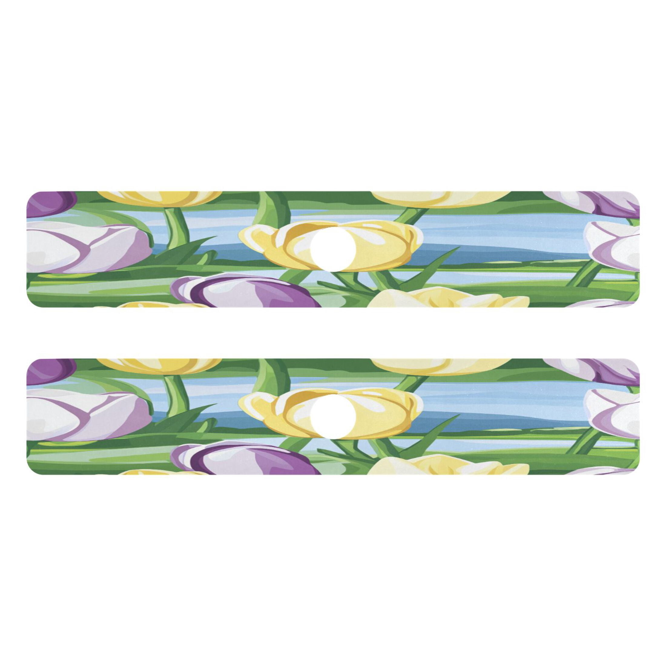 Colorful Tulip Garden Extra Long Silicone Algae Sink Mat 30x5.4in 2 ...