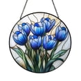 Colorful Tulip Glass Suncatcher Window Hanging Decor, Bright Garden ...