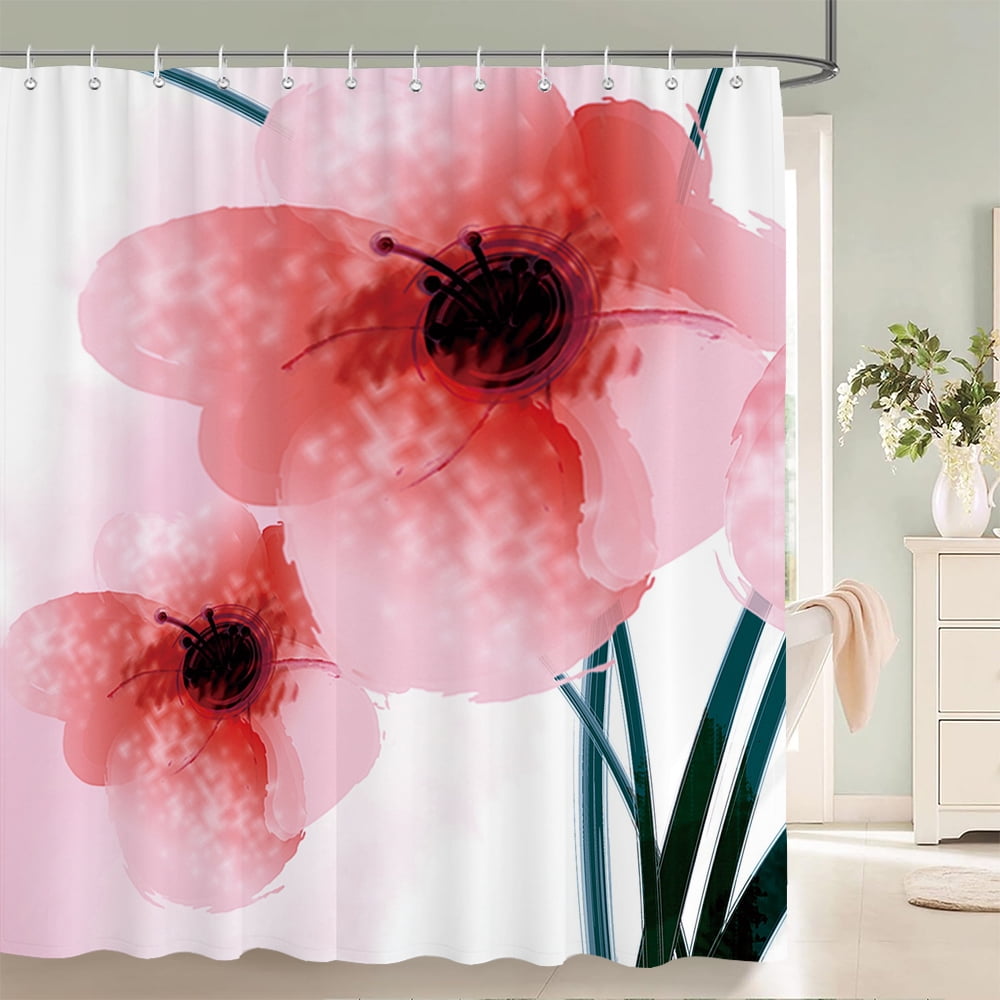 Colorful Tulip Pattern Bath Curtain Waterproof Fabric Shower Curtains ...