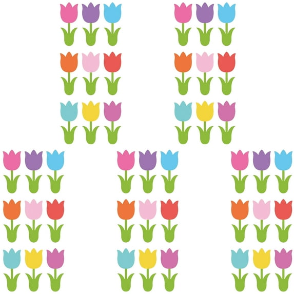 Colorful Tulips Flower Paper Cut Outs Set of 45 Spring Theme Artwork ...