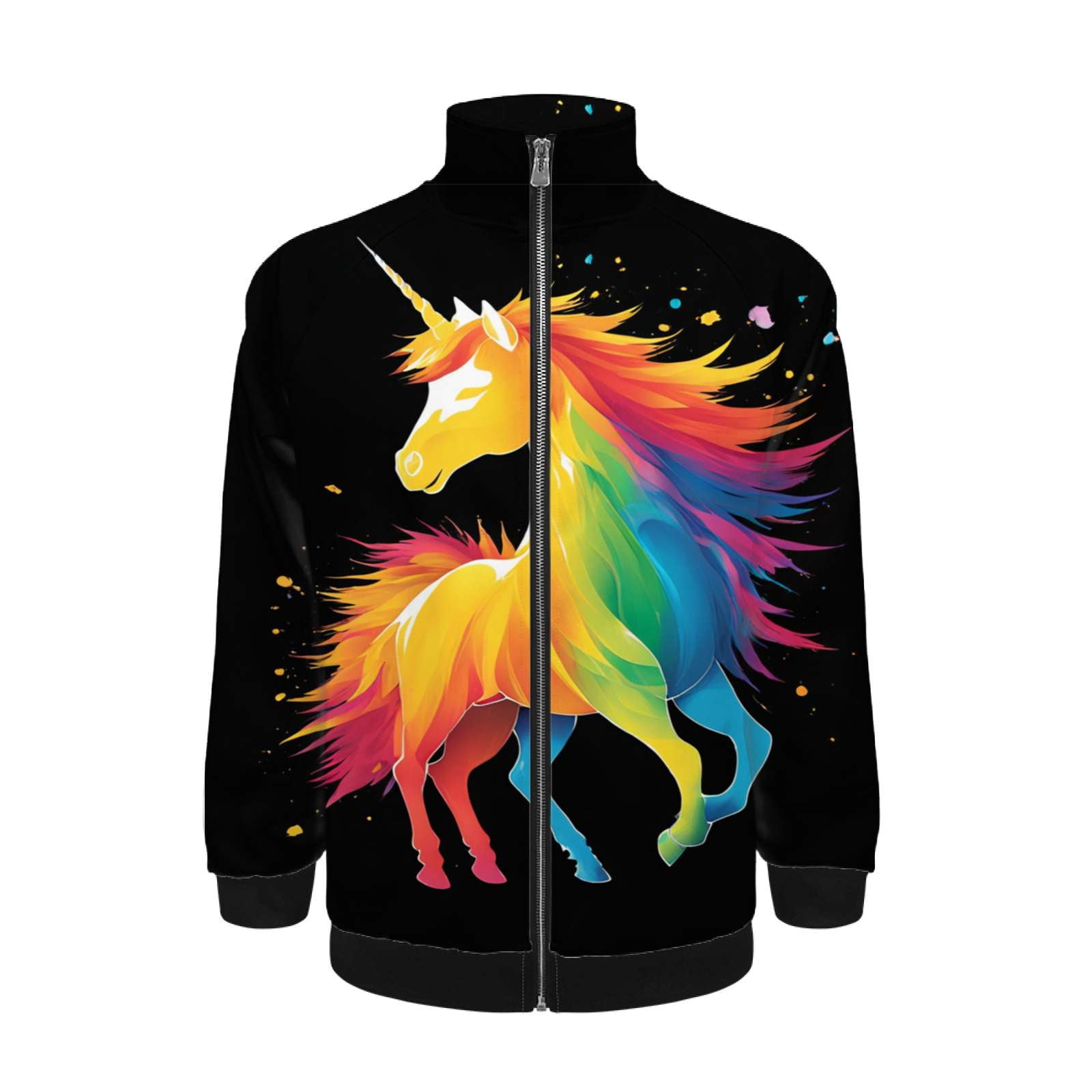 Colorful Unicorn Burst Design Jacket Men's Street Cool Long Sleeves ...
