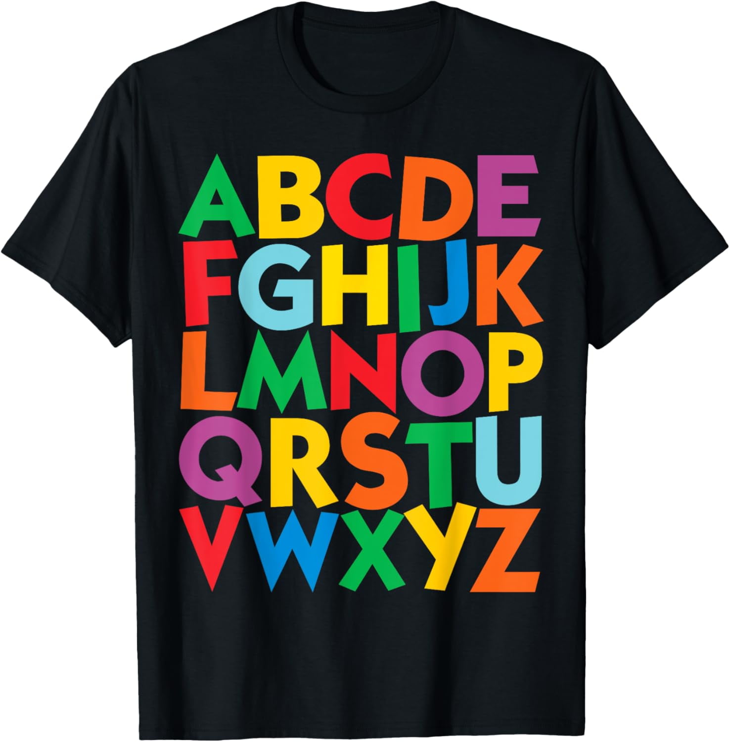Colorful Uppercase Letters Alphabet learn ABCs boy girl kids T-Shirt ...