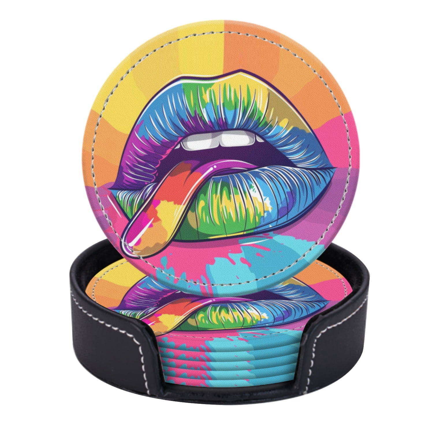 Colorful Vector Art Of Lips With Tongue Sticking Out - Walmart.com