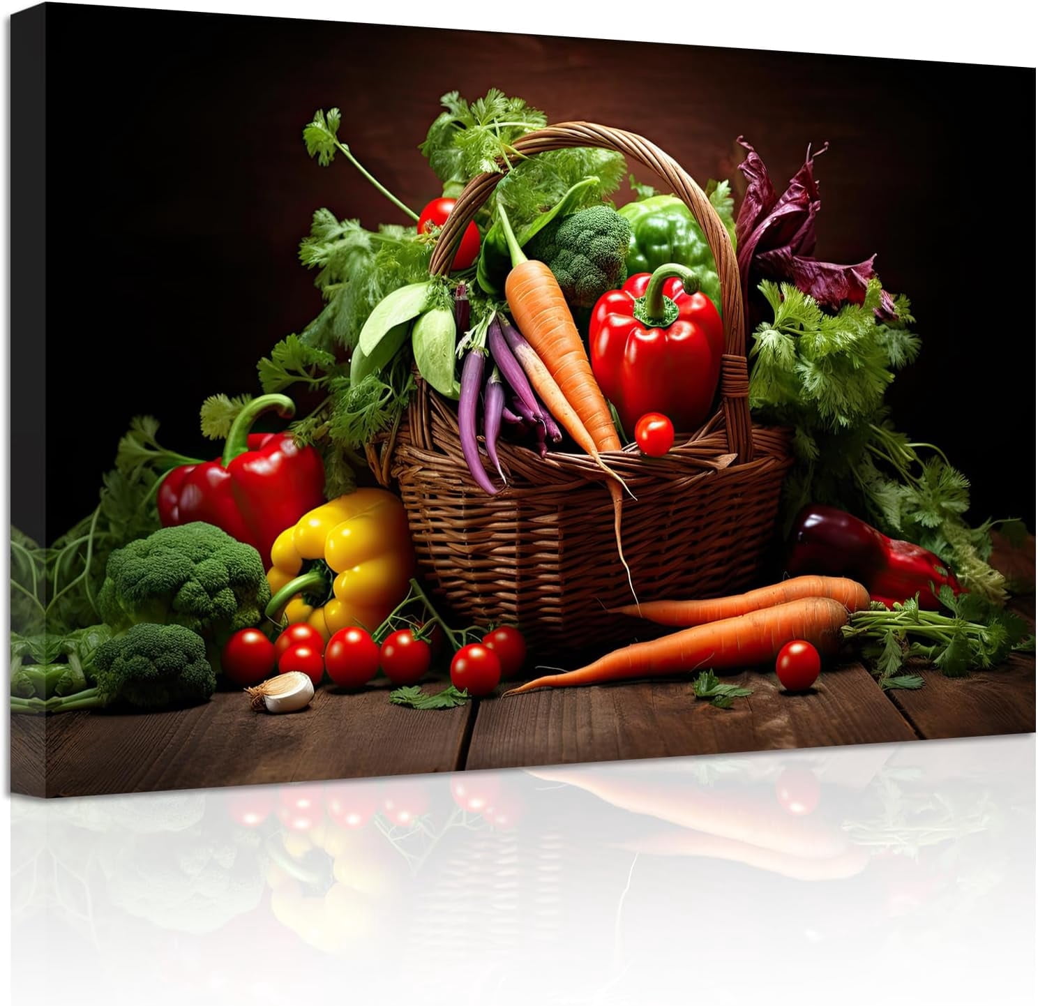 Colorful Vegetables & Fresh Fruits Canvas Wall Art, Kitchen Prints ...
