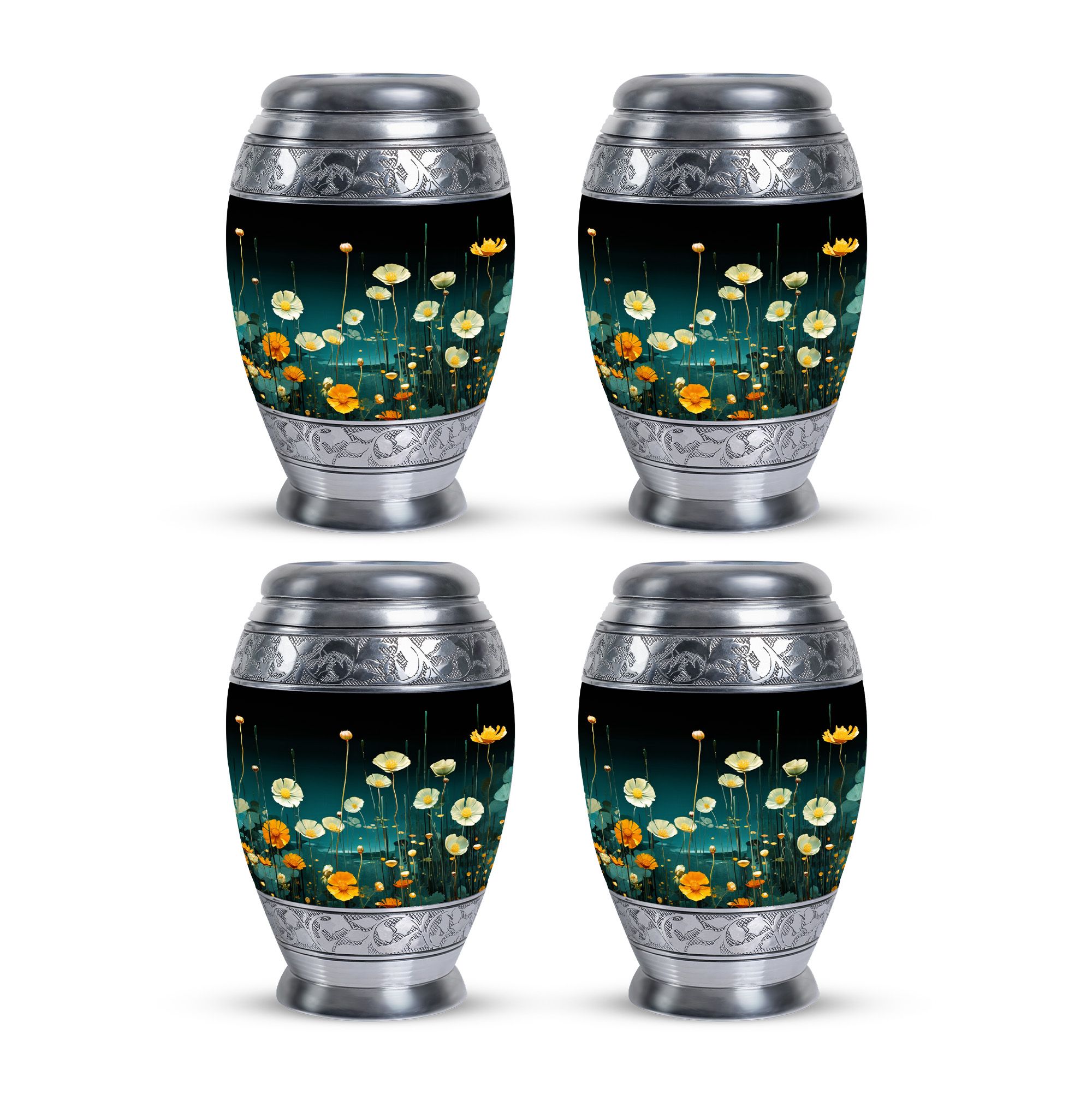 Colorful & Vibrant Field Of Flowers Urn Ashes For Adult Female, Funeral ...