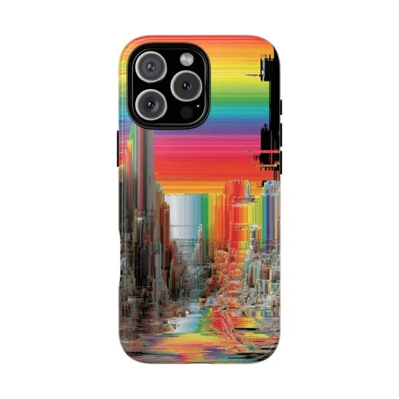Colorful Vibrant Glitch Wave Pattern iPhone Case for iPhone 17 to 11 ...