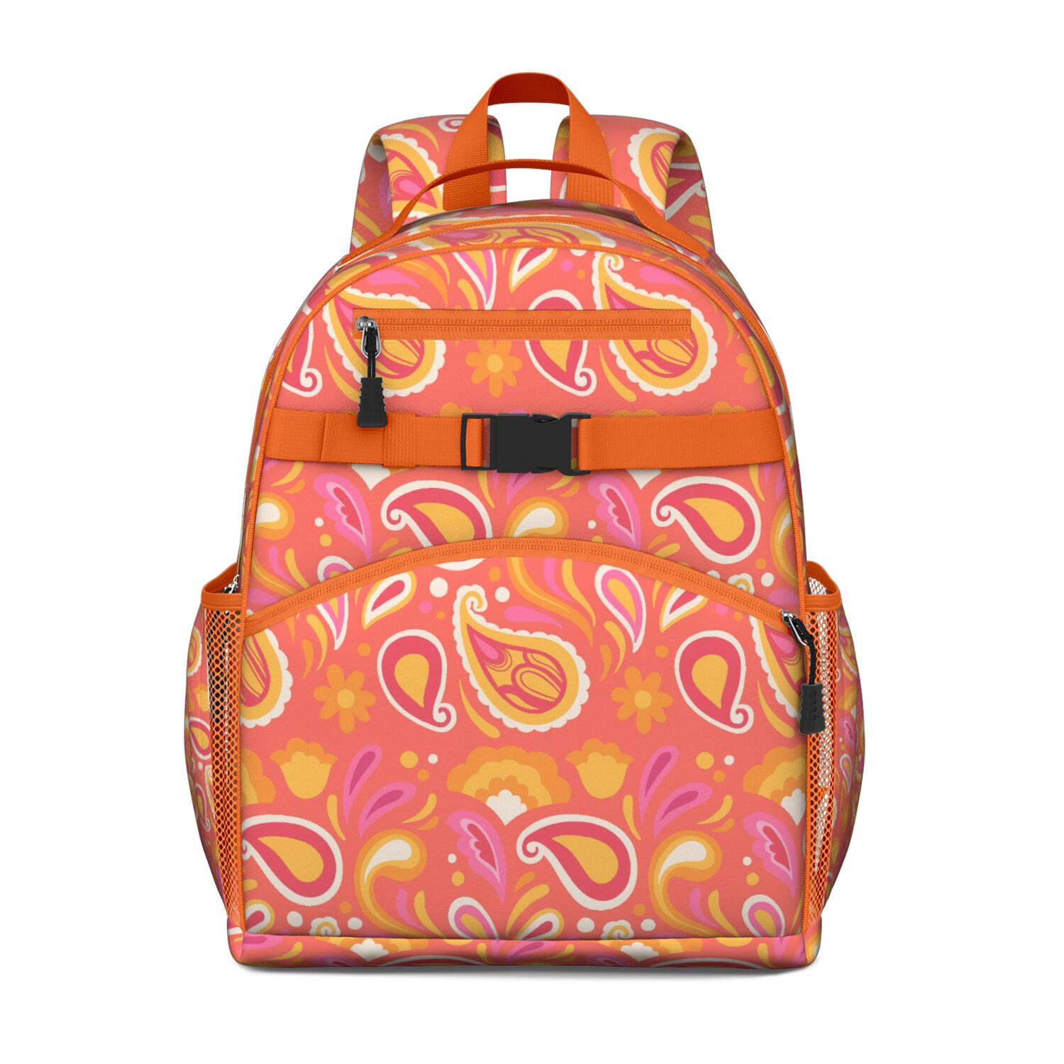 Colorful Vibrant Indian Tribal Paisley Boho Design Student Backpack ...