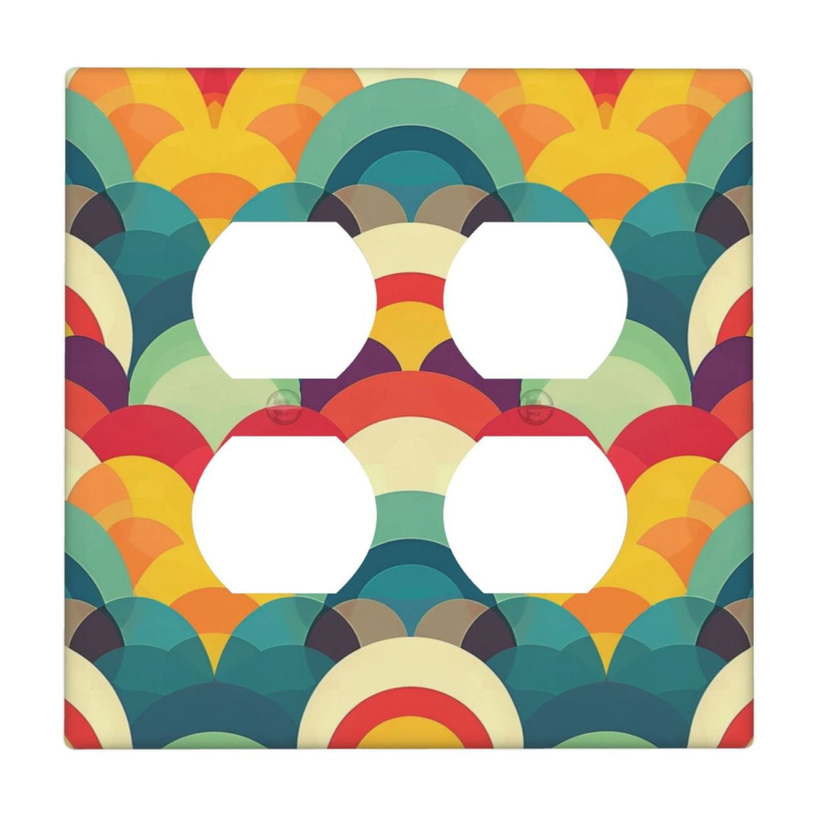 Colorful Vibrant Waves Pattern Switch Cover Decorative Wall Plate / 2 ...
