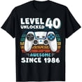 Colorful Video Game Controller 40th Birthday T-Shirt with Digital ...