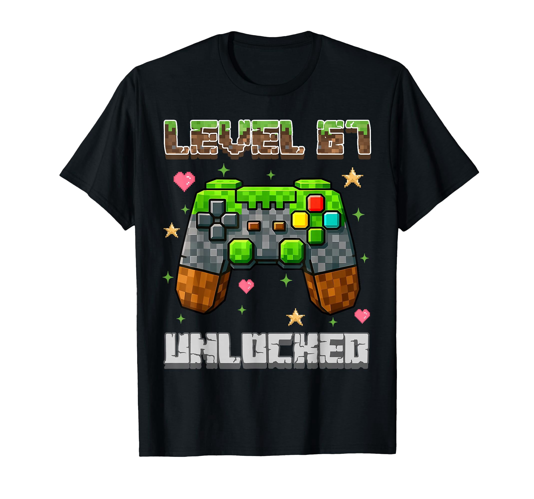 Colorful Video Game Controller Level 67 Unlocked T-Shirt for Gamers and ...