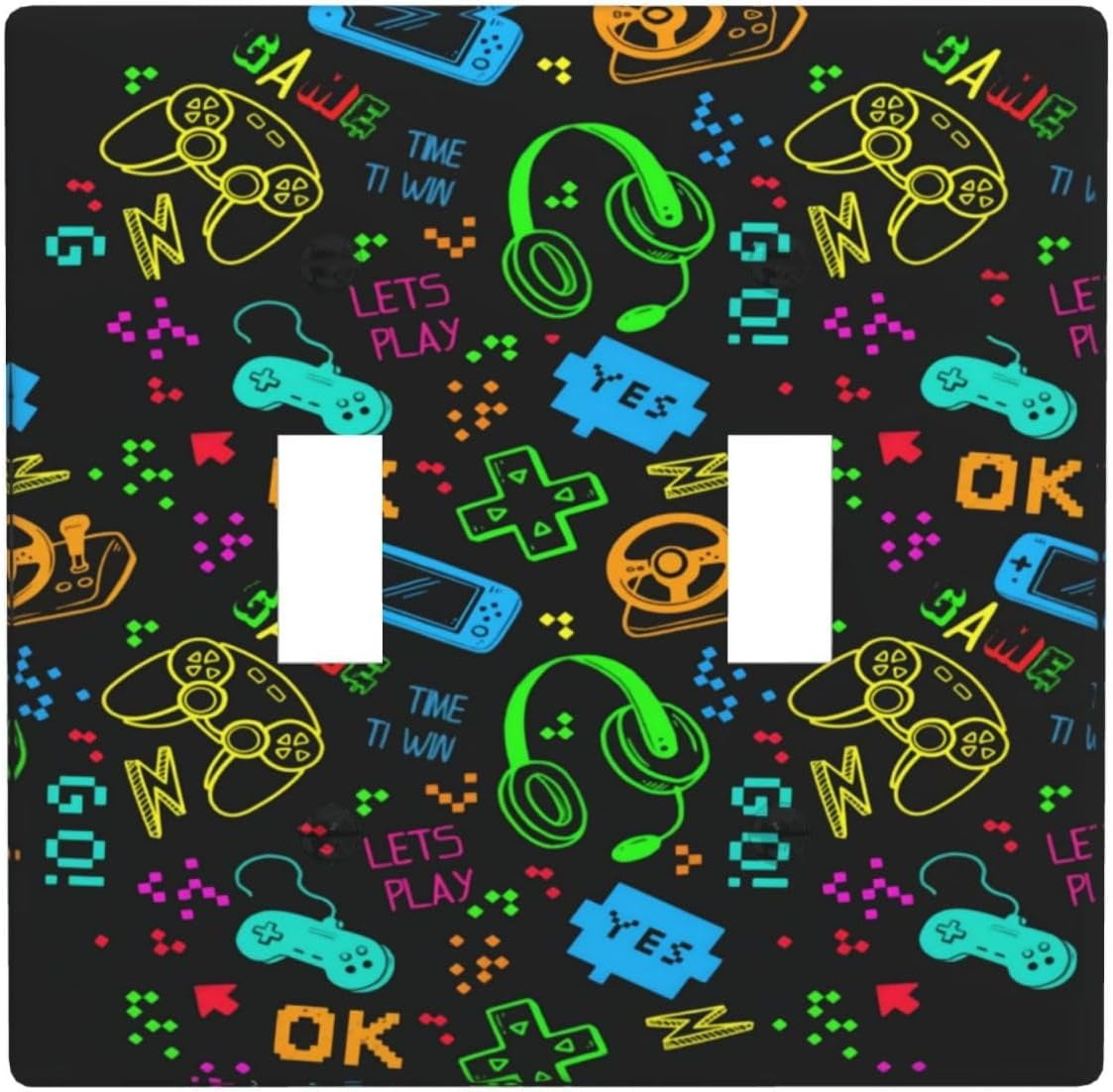 Colorful Video Game Controller Light Switch Cover Plate Decorative ...