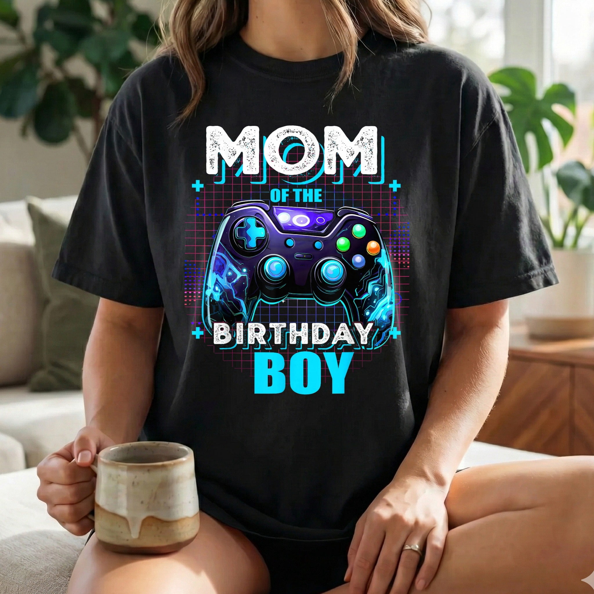 Colorful Video Game Controller Mom of the Birthday Comfort Colors T ...