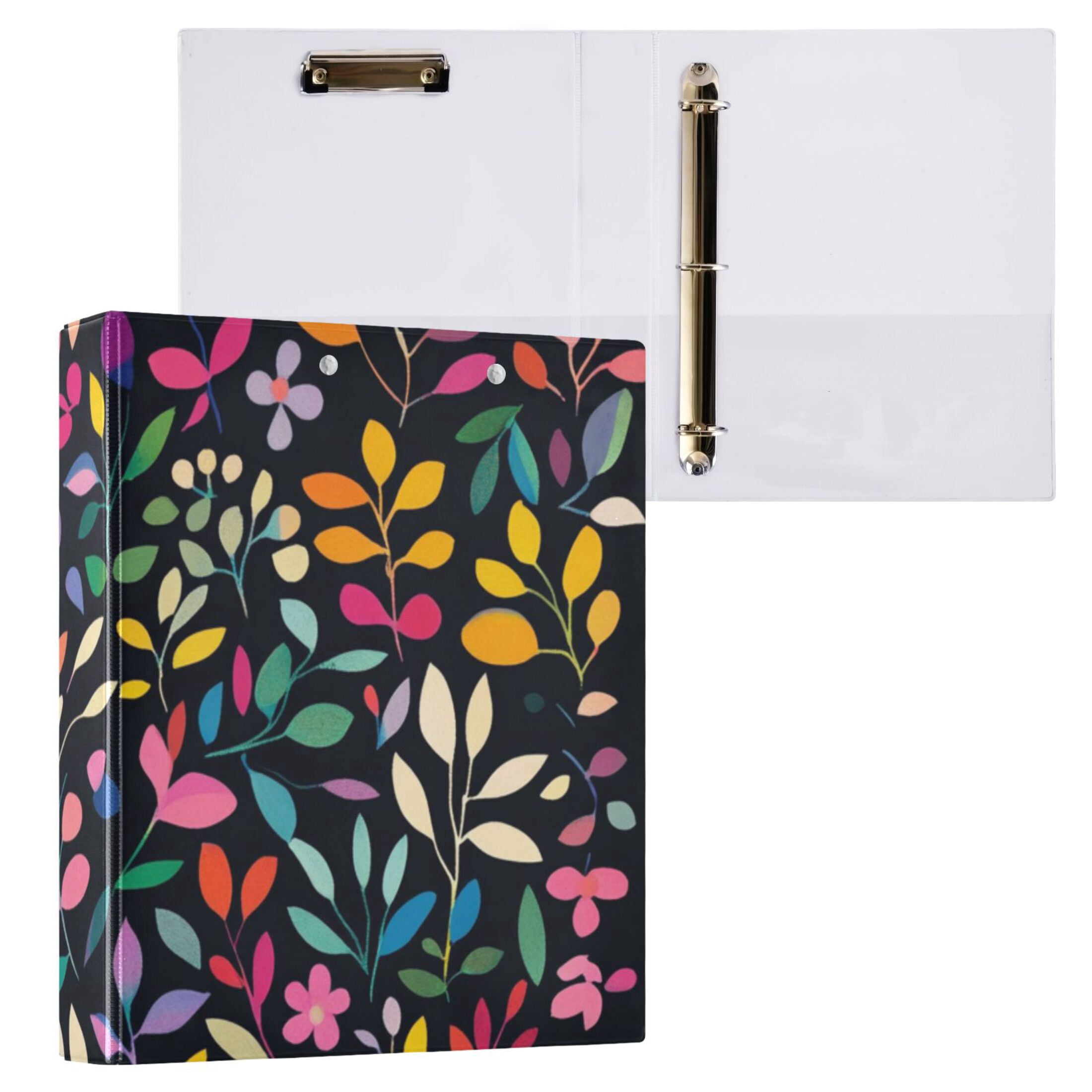 Colorful Vines 3 Ring Binders 1.5 inch Hardcover File Folders with ...