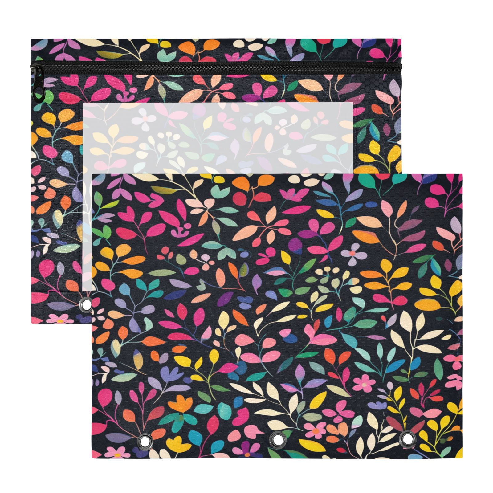 Colorful Vines A4 Pencil Pouch 3 Ring Zipper Pencil Pouches Pencil Case ...