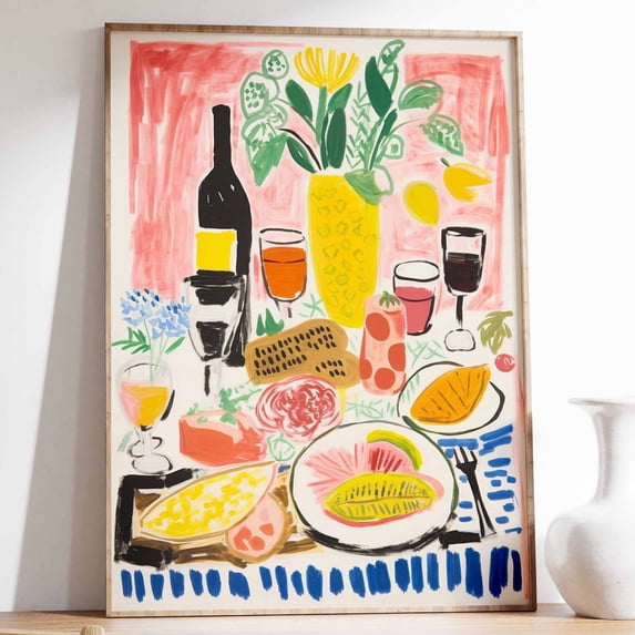 Colorful Vintage Food Kitchen Wall Art UNFRAMED PAPER POSTER, Home ...