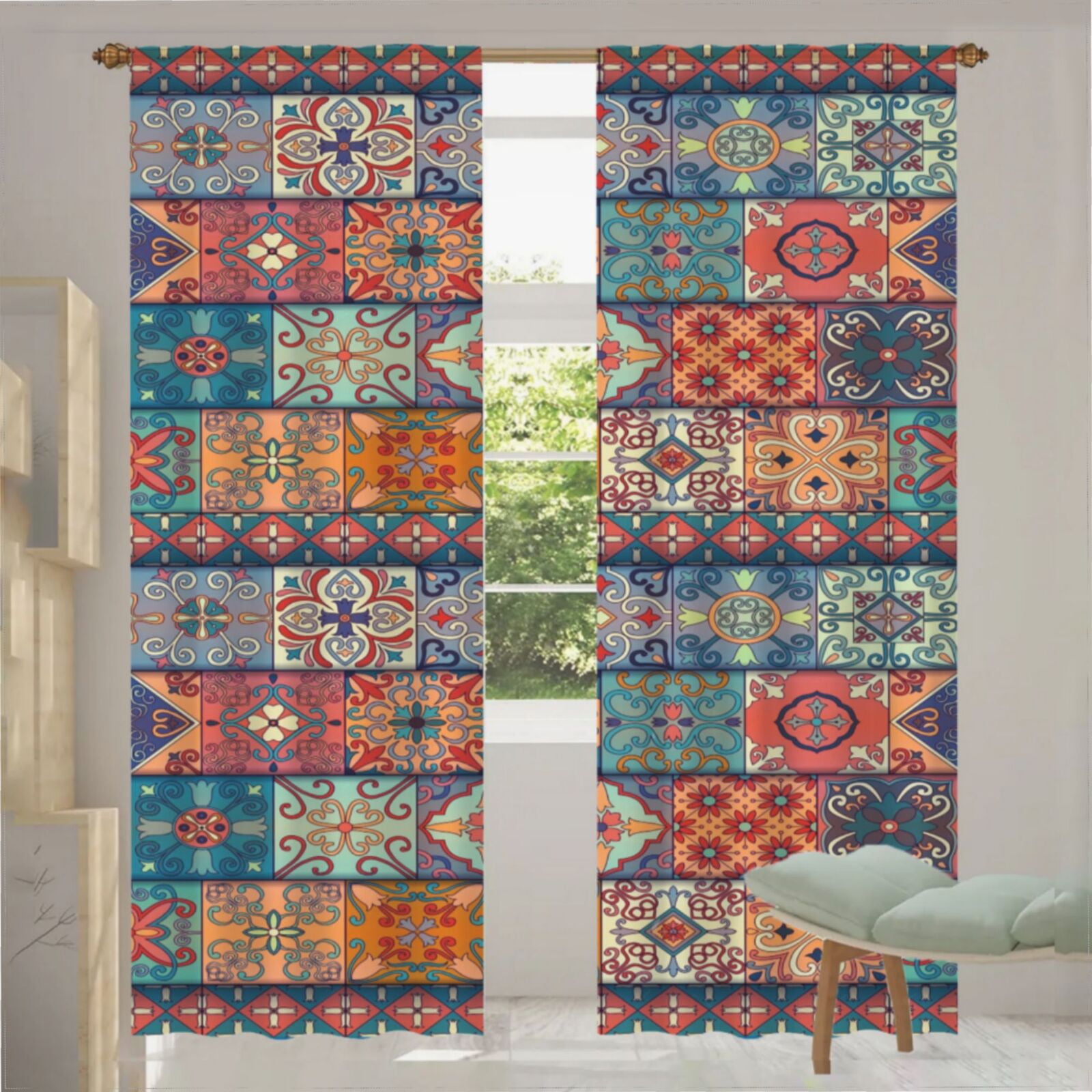 Colorful Vintage Seamless Pattern With Floral And Mandala Elements ...