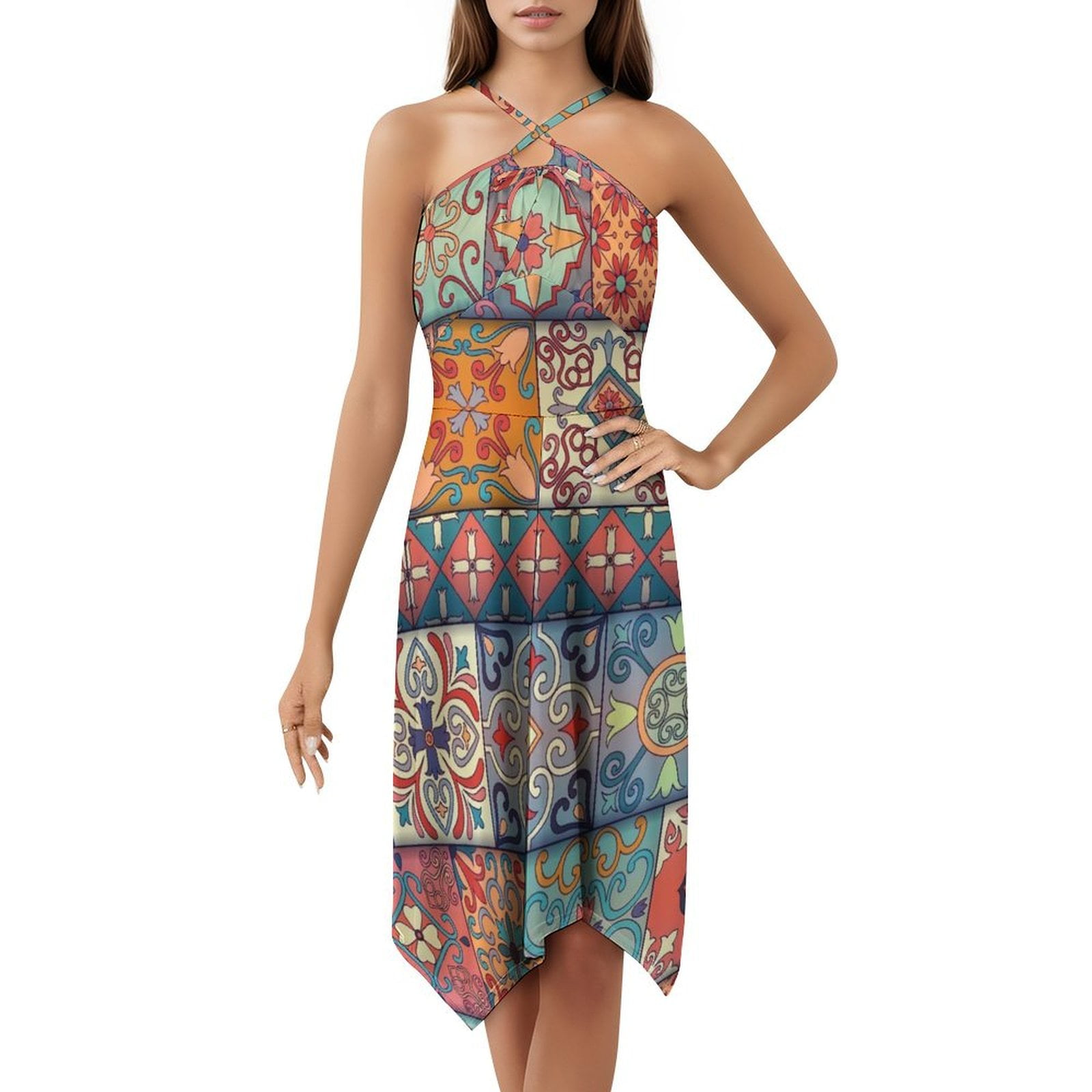 Colorful Vintage Seamless Pattern with Floral And Mandala Elements ...