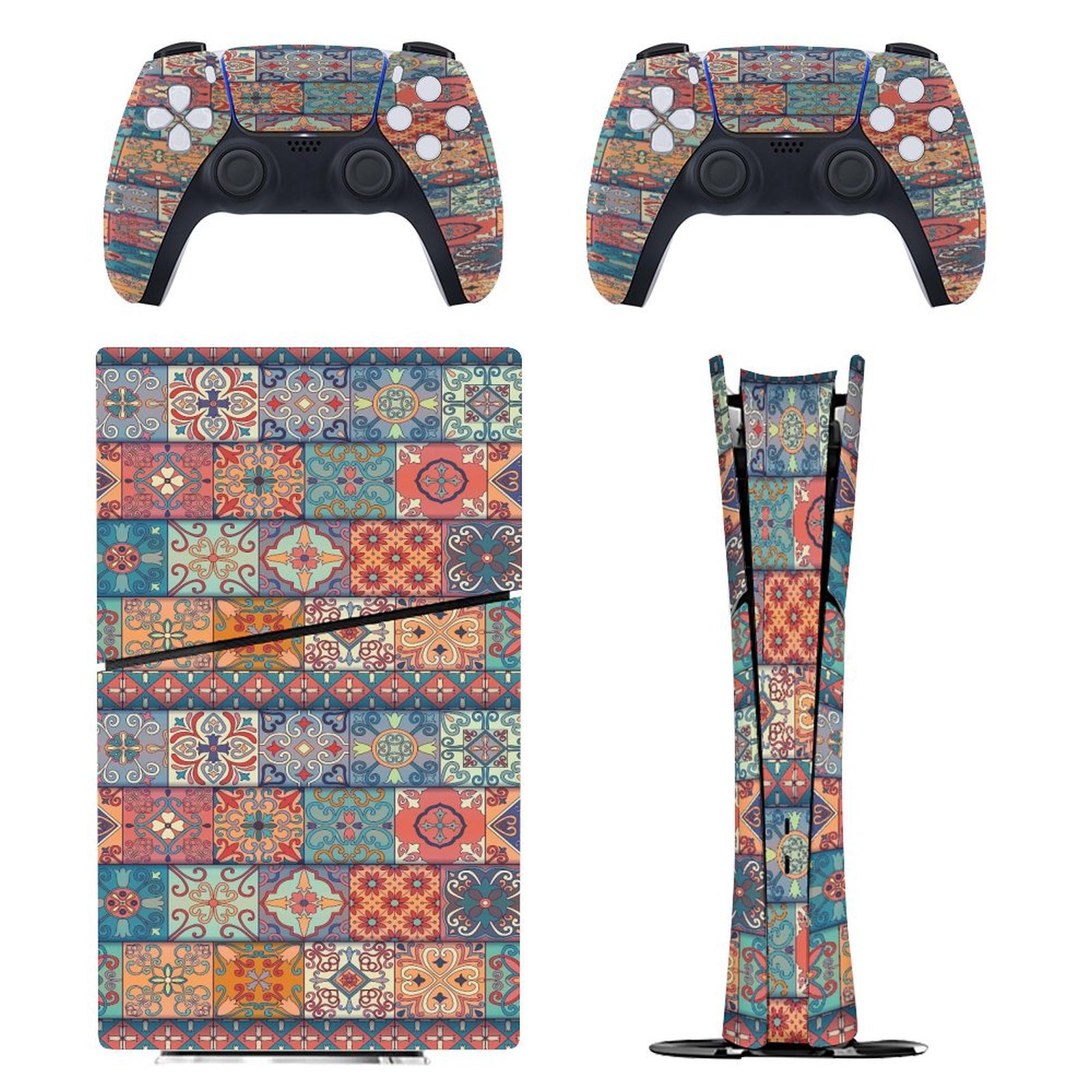 Colorful Vintage Seamless Pattern with Floral And Mandala Elements PS5 ...