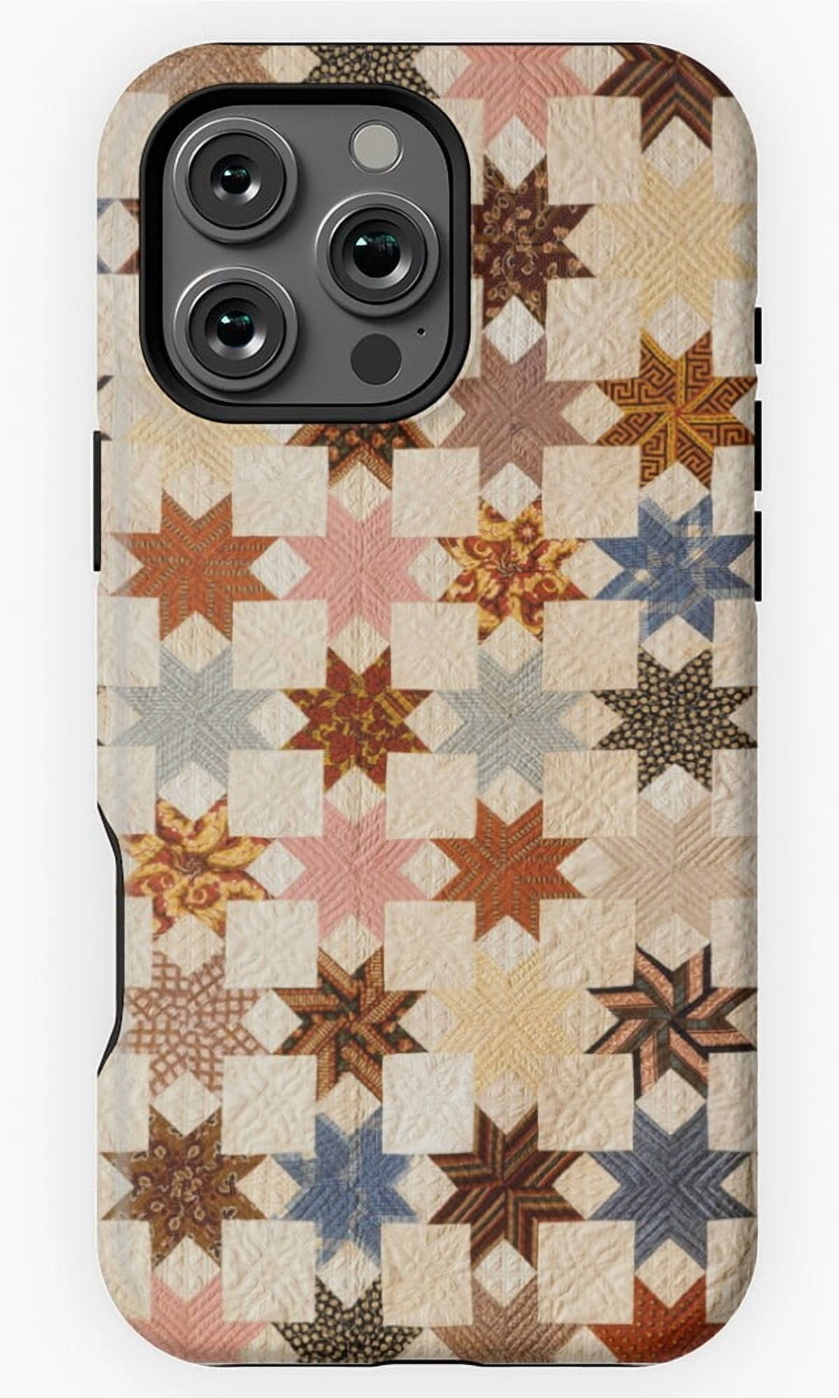 Colorful Vintage Stars Quilt Patchwork Pattern Phone Case for iPhone 16 ...