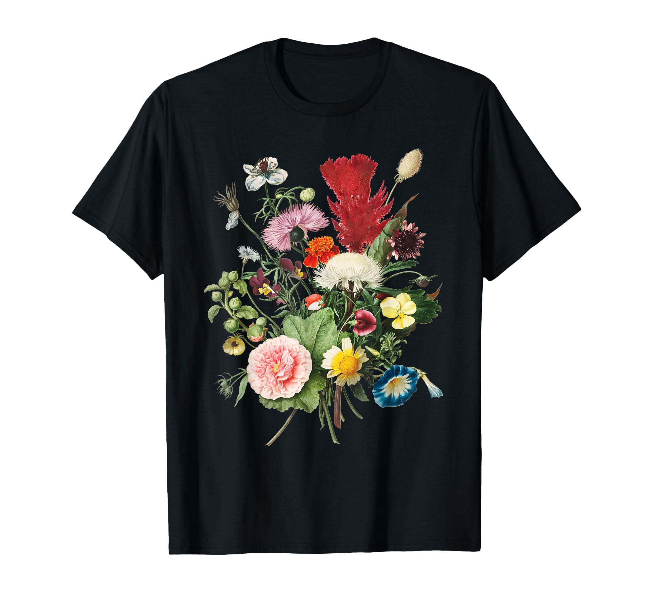 Colorful Vintage Wild Botanical Flower Bouquet T-Shirt - Cottagecore ...