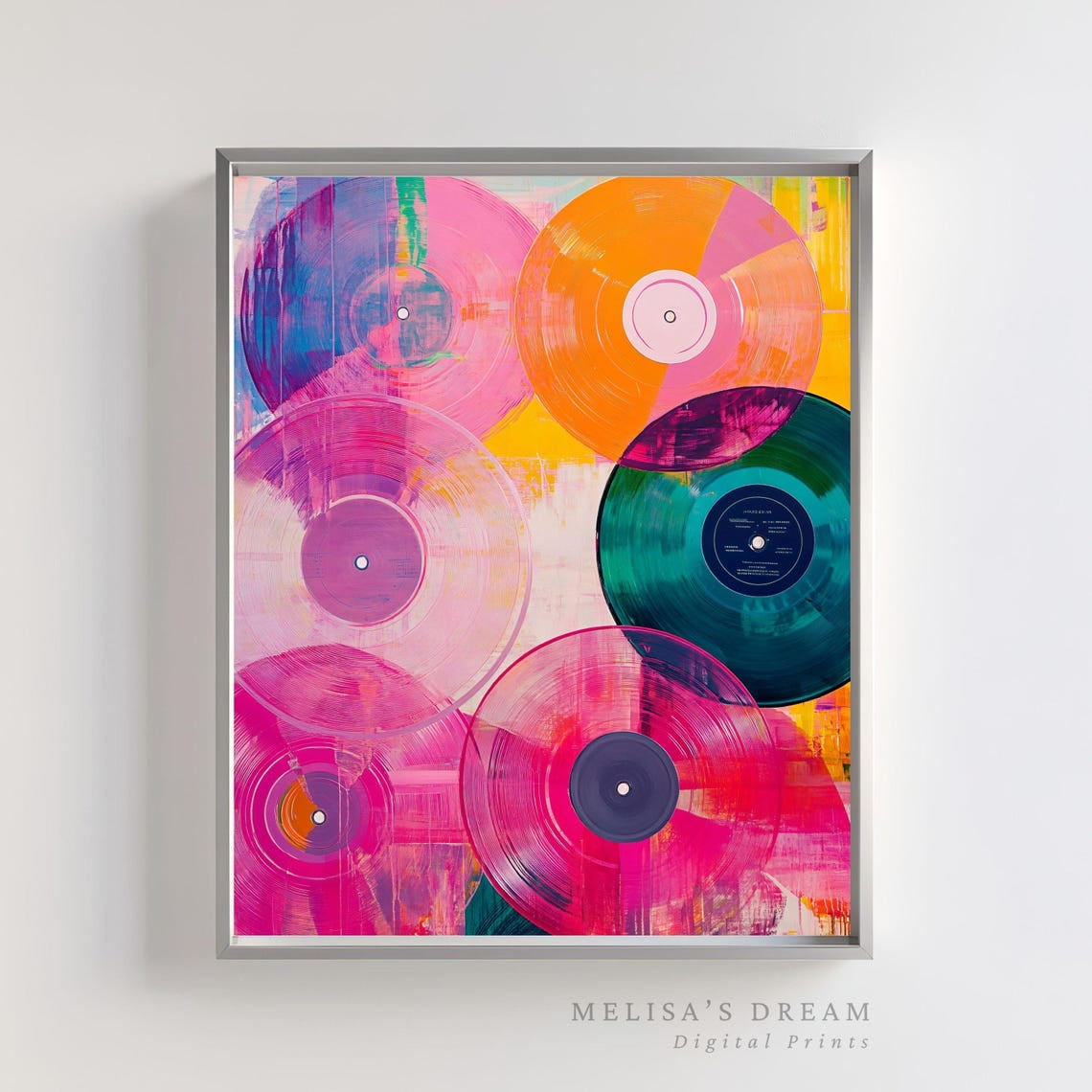 Colorful Vinyl Wall Art Print – Abstract Record Poster, Retro Pop Music ...