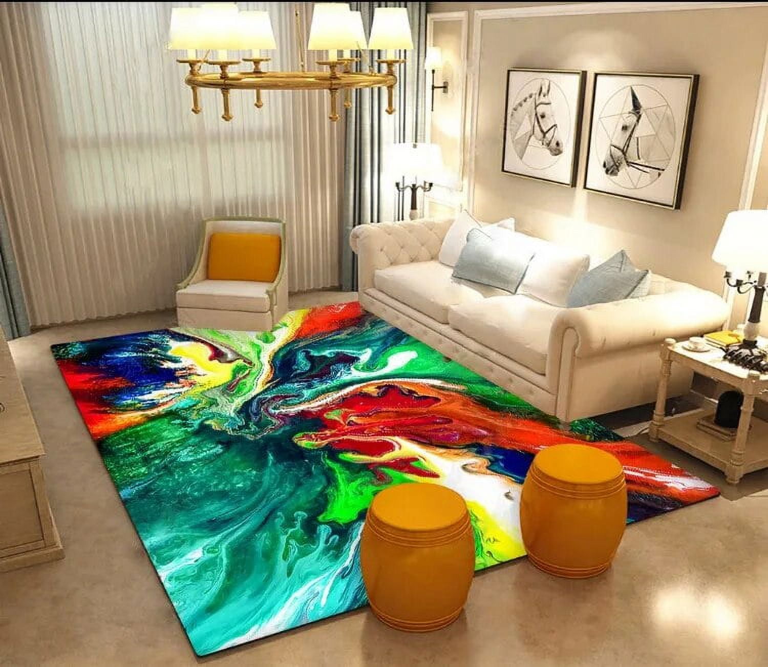 Colorful Visual Printing Carpets for Living Room Bedroom Large Area Rug ...