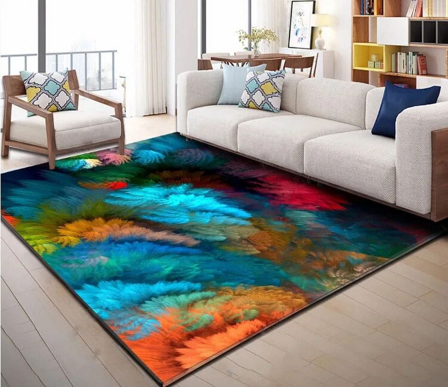 Colorful Visual Printing Carpets for Living Room Bedroom Large Area Rug ...