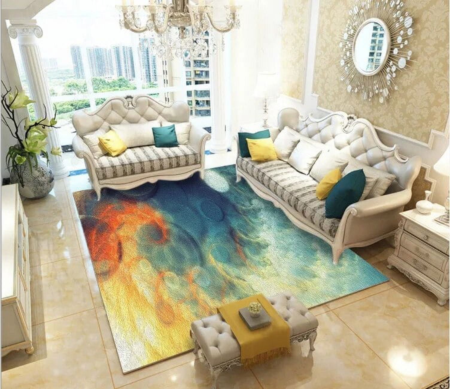 Colorful Visual Printing Carpets for Living Room Bedroom Large Area Rug ...