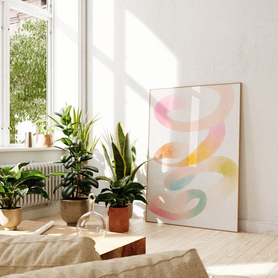 Colorful Wall Art, Vertical Wall Art, Abstract Art, Bright Color Wall ...