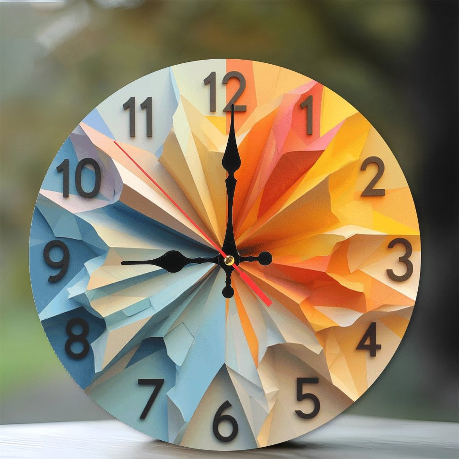 Colorful Wall Clock with Unique Design And Patterns 10-Inch Silent ...