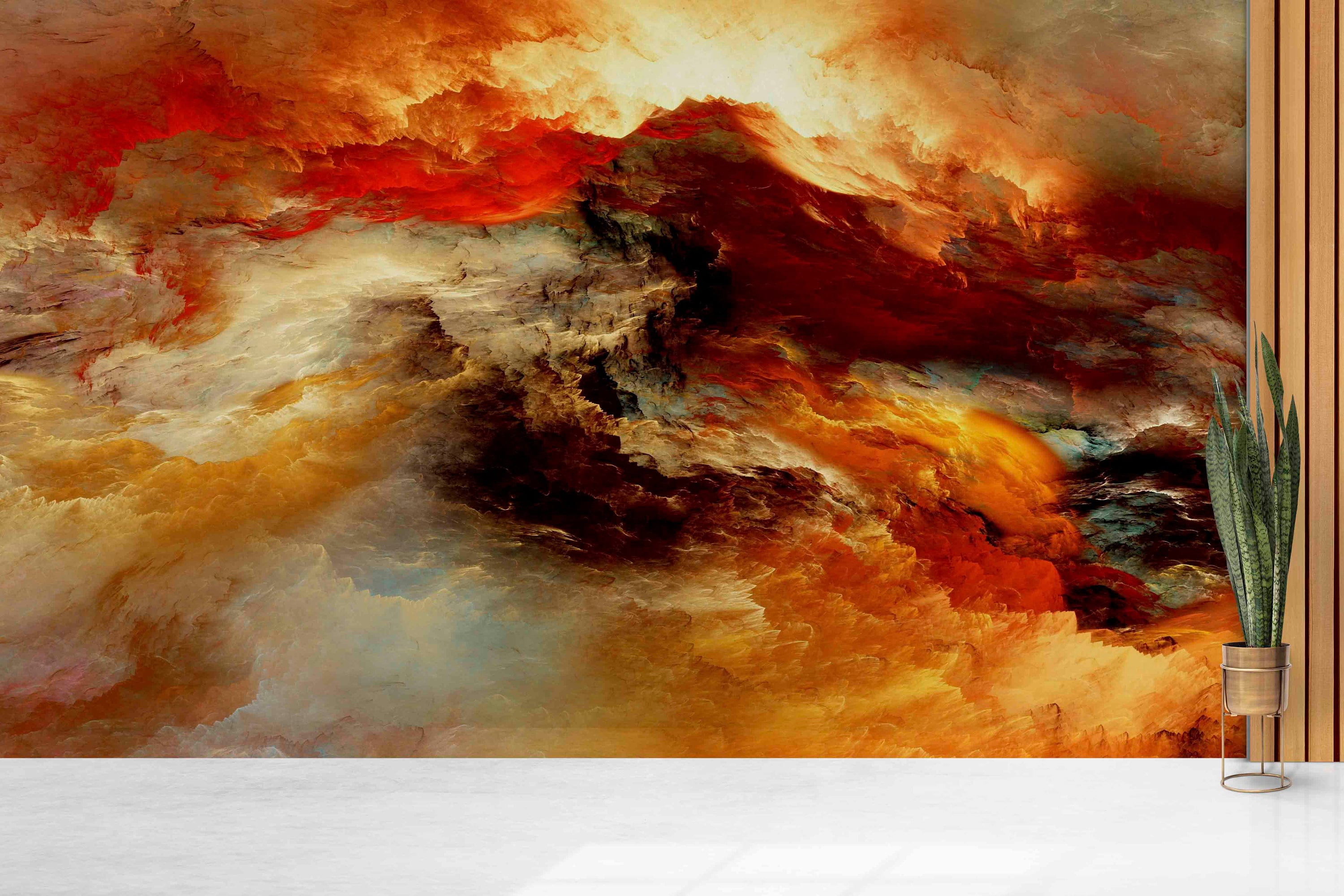 Colorful Wall Decor, Wallpaper Wall Art, 3d Wallpaper, Abstract Cloud ...
