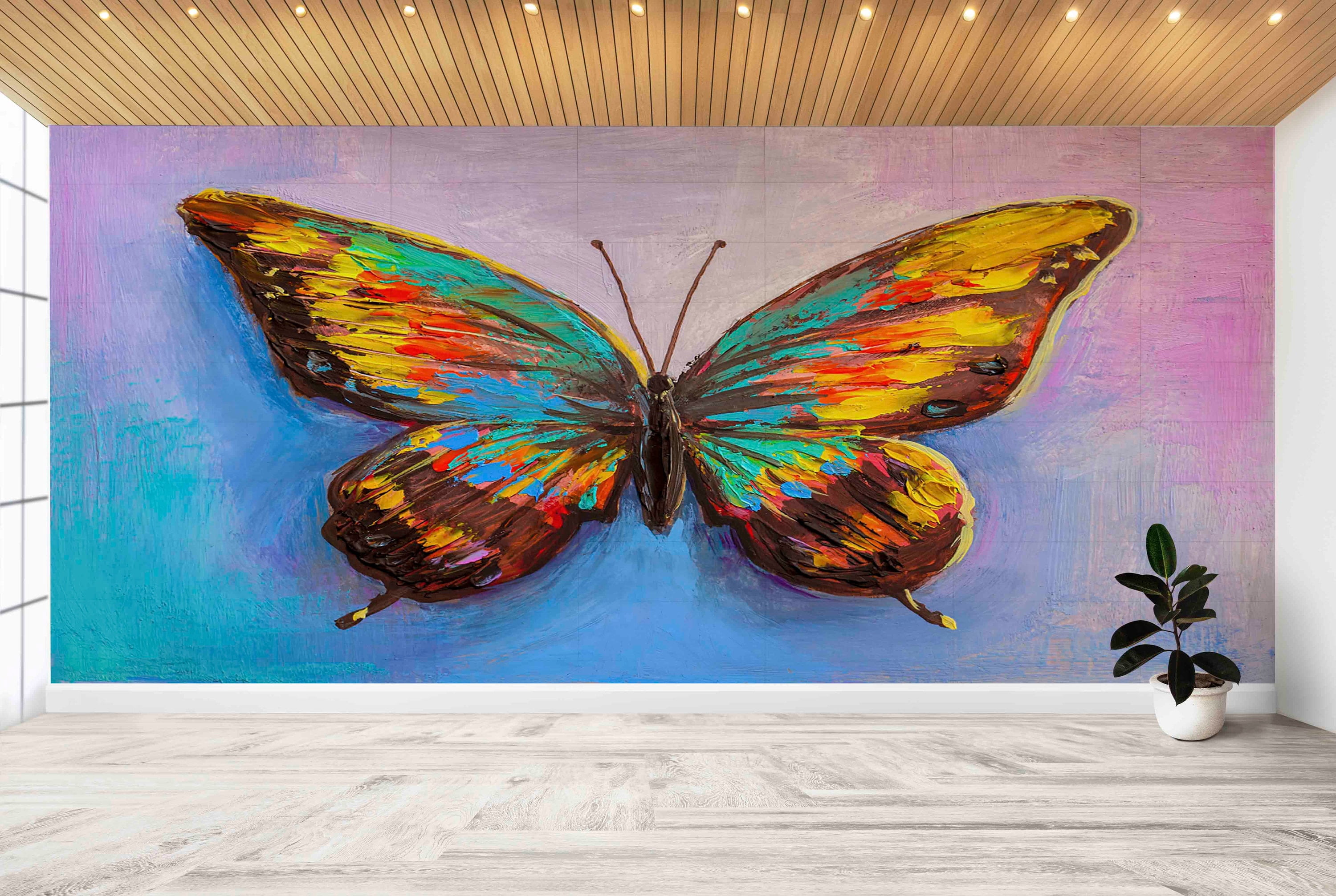 Colorful Wall Painting, Paper Wall Art Animal Wall Art, Oil Painting ...