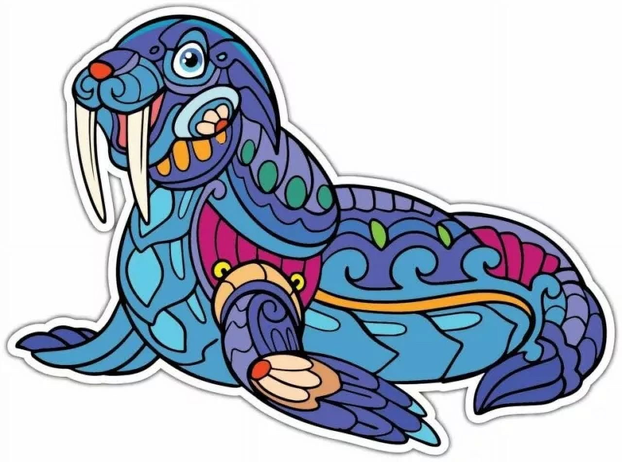 Colorful Walrus Seal Sea Lion Mandala Car Window Stickerphone Decal ...