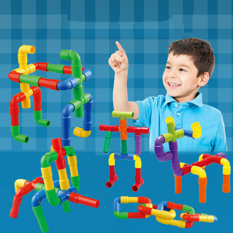 Colorful Water Pipe Building Blocks for Children Kids DIY Assembling ...