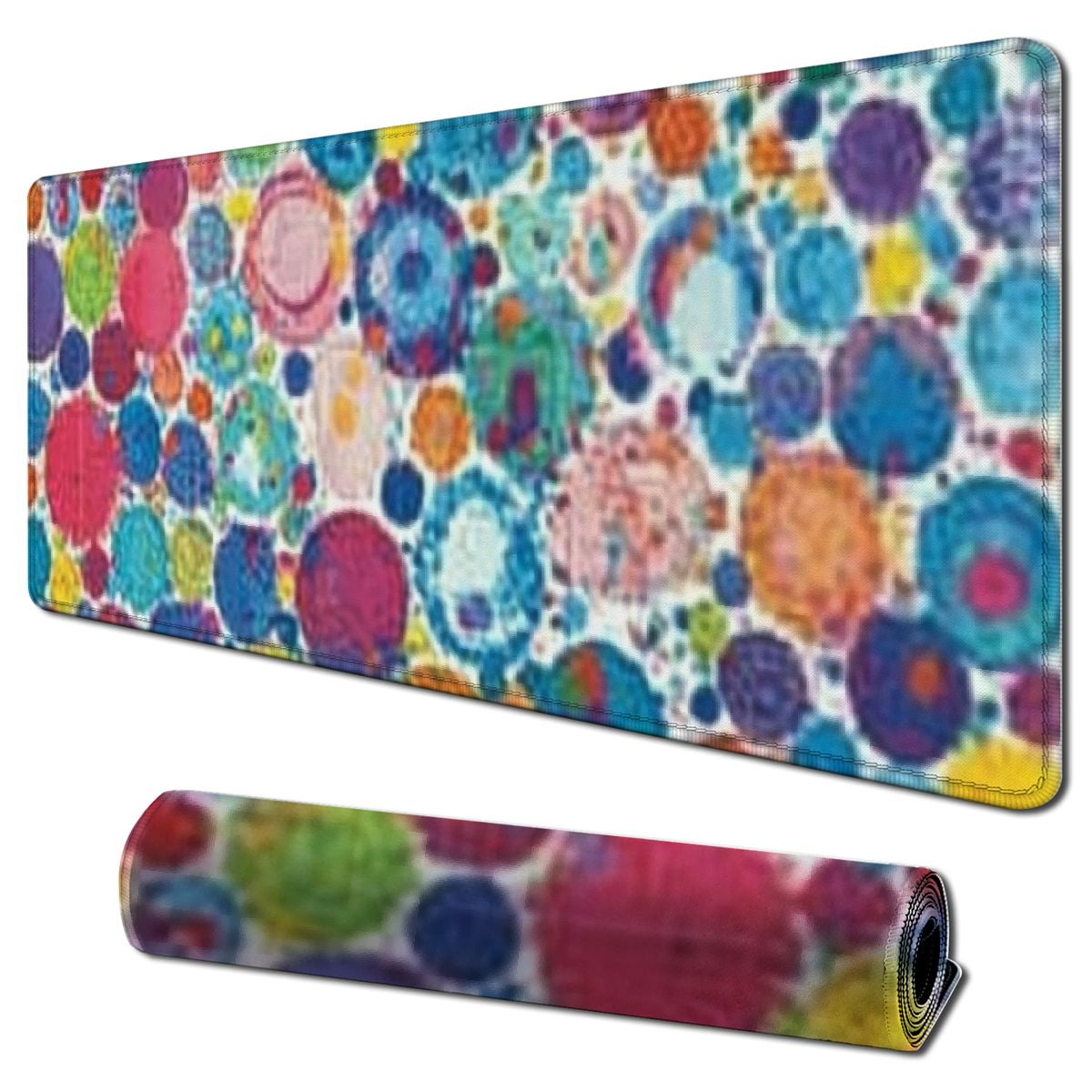Colorful Watercolor Dots Large Gaming Mouse Pad Mat Desk Keyboard Pad ...
