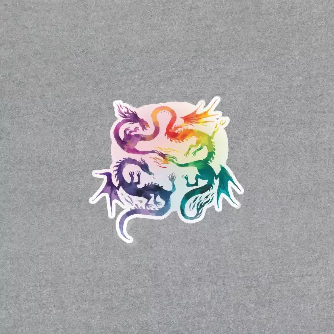 Colorful Watercolor Dragon Sticker - Majestic Fantasy Creature ...